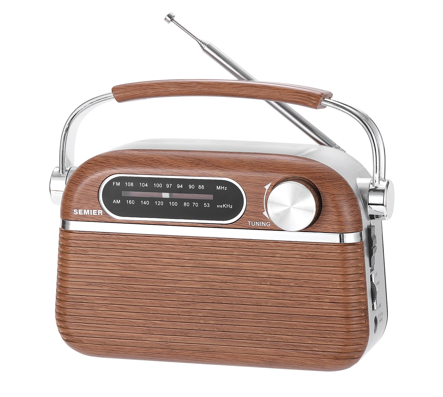 Retro AM FM Radio with Bluetooth Speaker, AC Plug in Wall, Battery ...