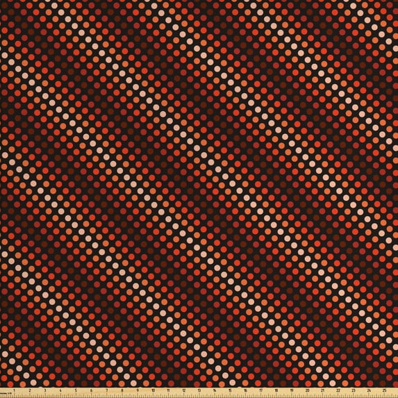Ambesonne Retro Fabric by the Yard Upholstery, Nostalgic Polka Dots ...