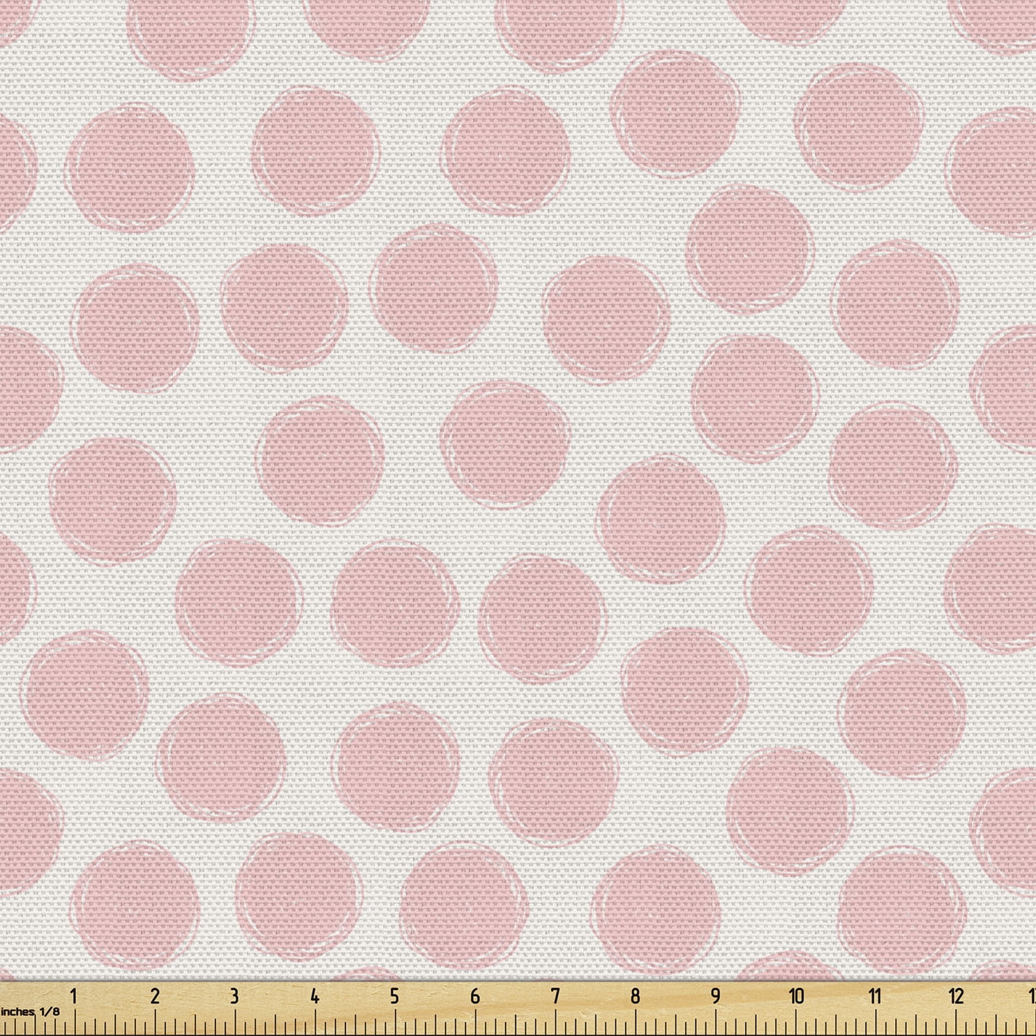 Retro Fabric by the Yard, Hand Drawn Style Dots in Pastel Color and ...
