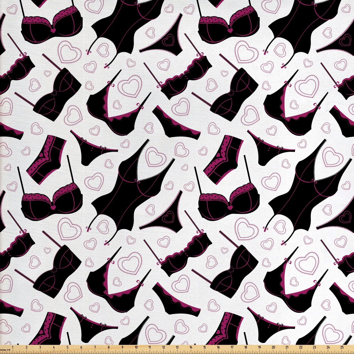 Retro Fabric by the Yard, Lingerie Pattern Brassiere and Panties with ...