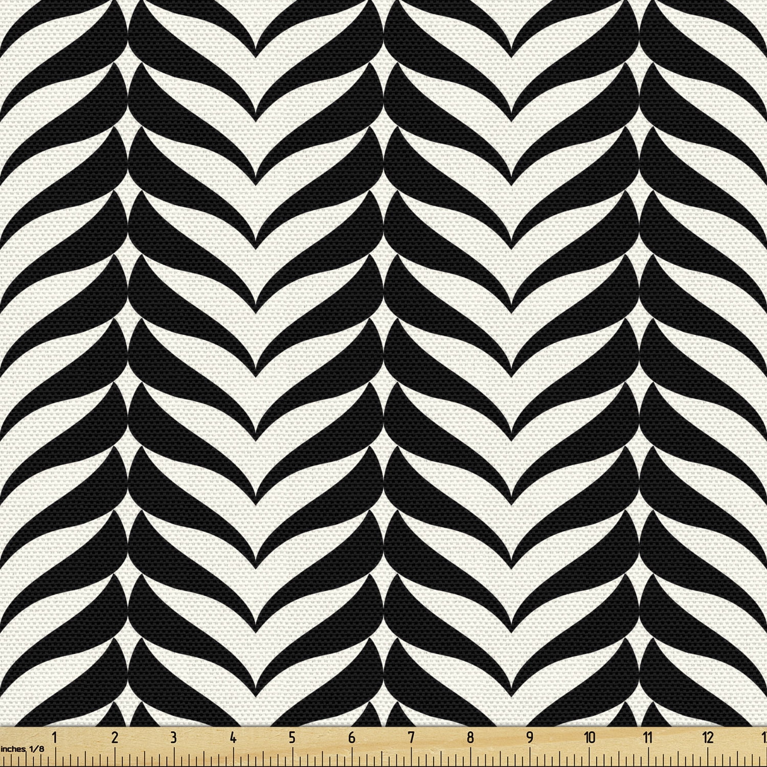 Ambesonne Retro Fabric by the Yard Upholstery, Abstract Quirky Zigzag ...