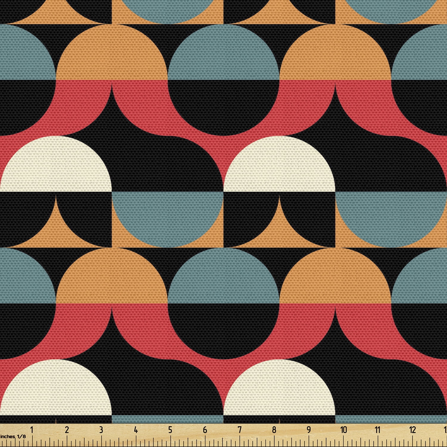 Ambesonne Retro Fabric by the Yard Upholstery, Optical Illusion Art ...