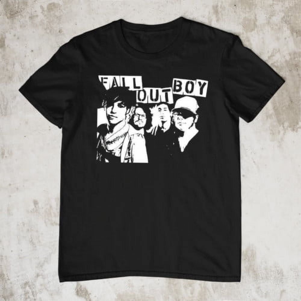 Retro Fall Out Boy T-shirt Black Cotton Unisex Tee All - Walmart.com