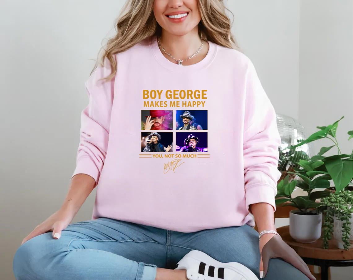 Retro Fan Sweatshirt Featuring Boy George Makes Me Happy Design, for ...