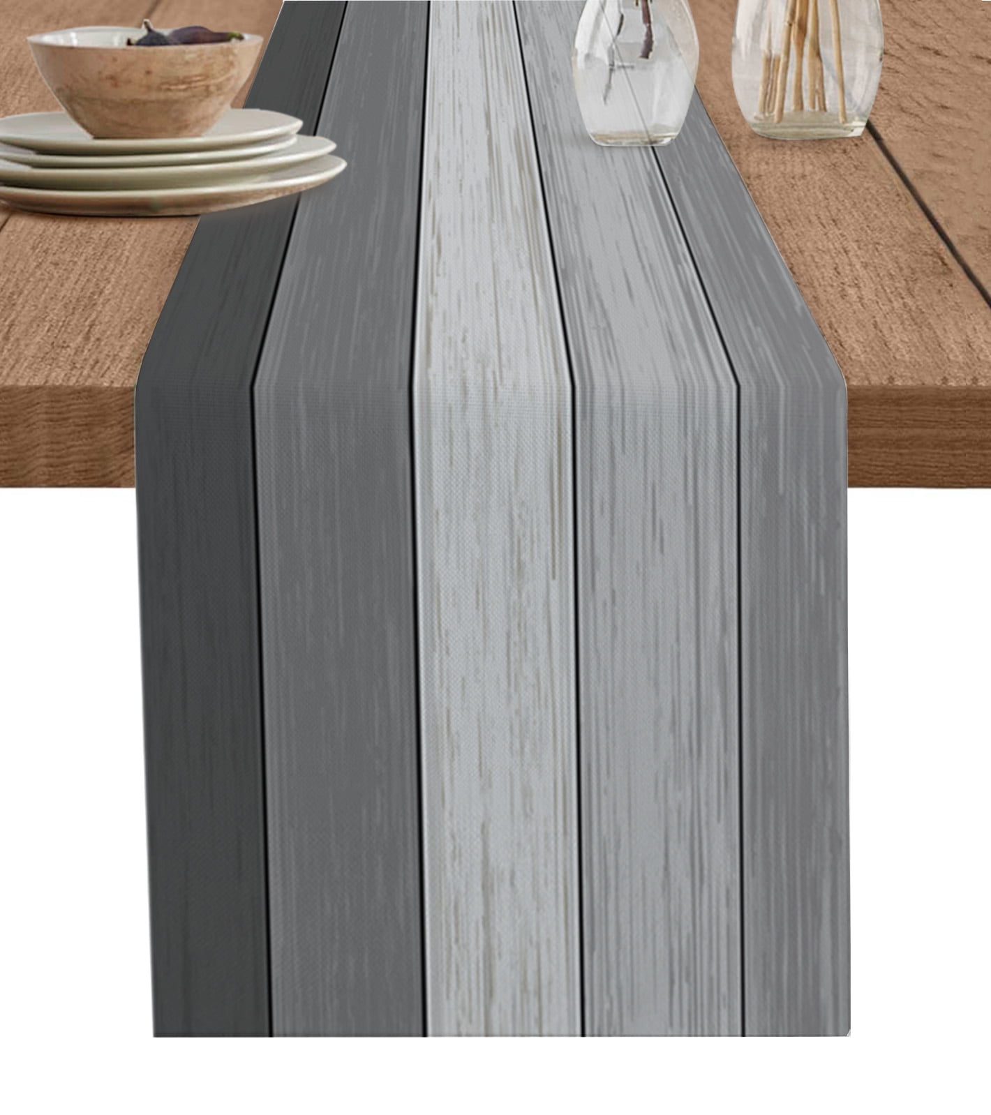 Retro Farm Barn Orange Yellow Gray Gradient Table Runner ration Home r ...