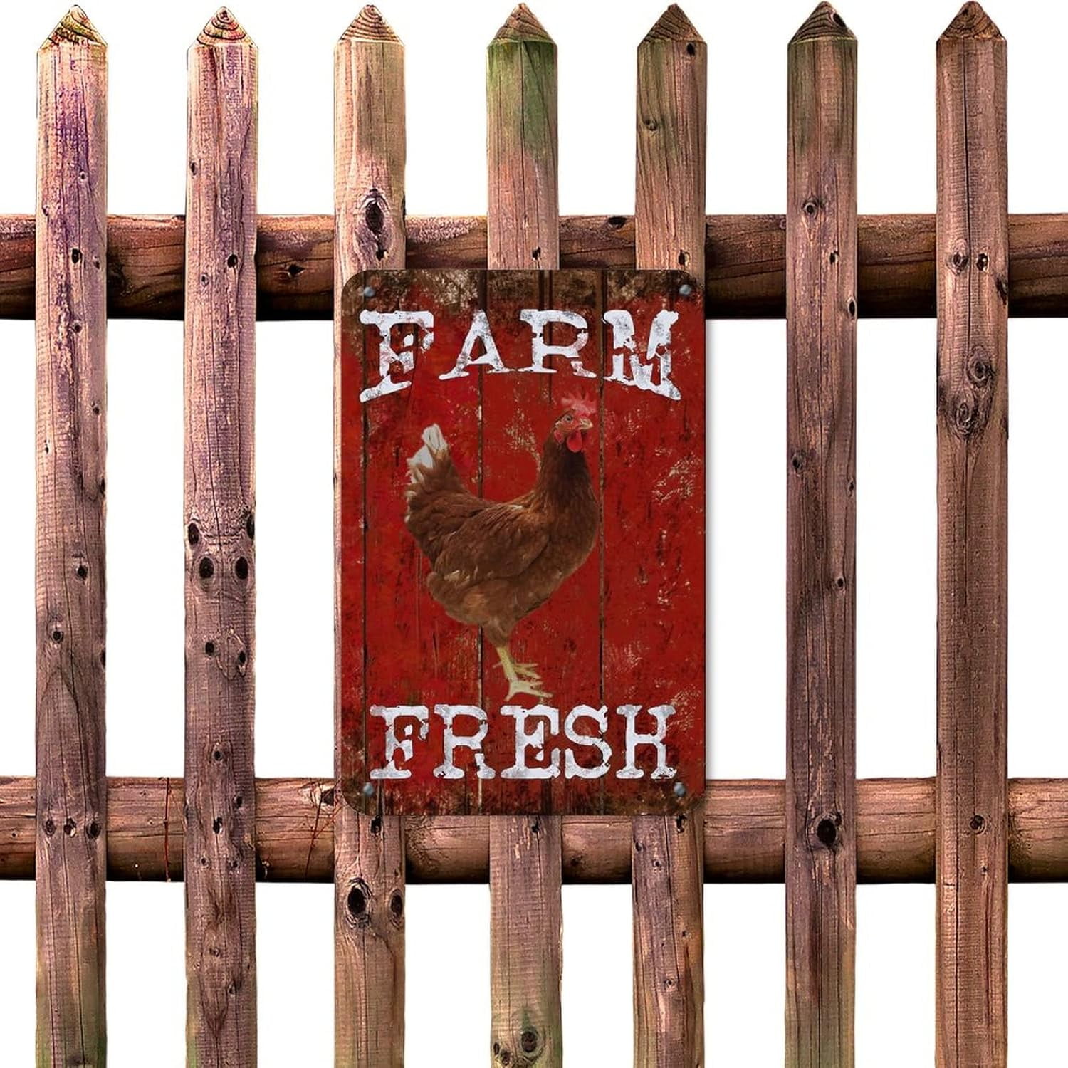 Retro Farm Fresh Market Chicken Metal Tin Sign Metal Tin Signs Chicken ...