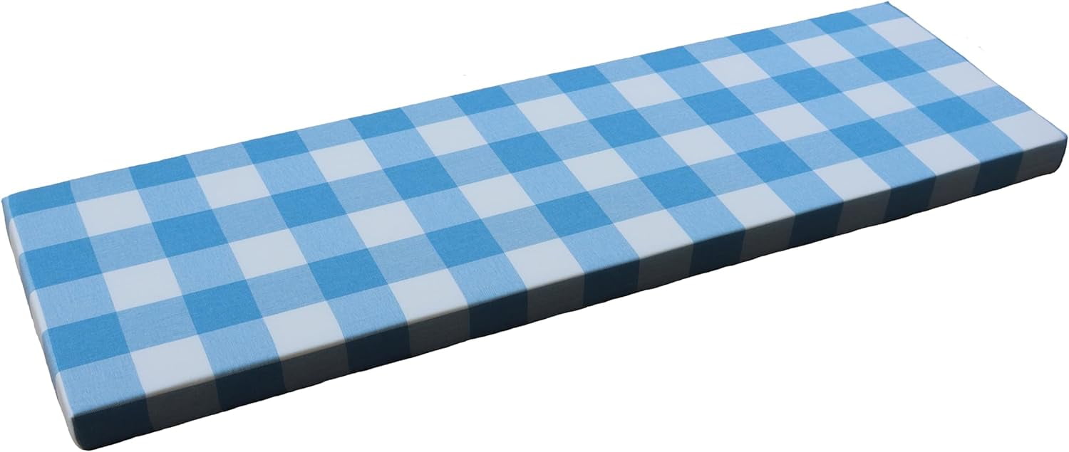 Retro Farmhouse Buffalo Plaid Check Bench Cushion With High Density ...