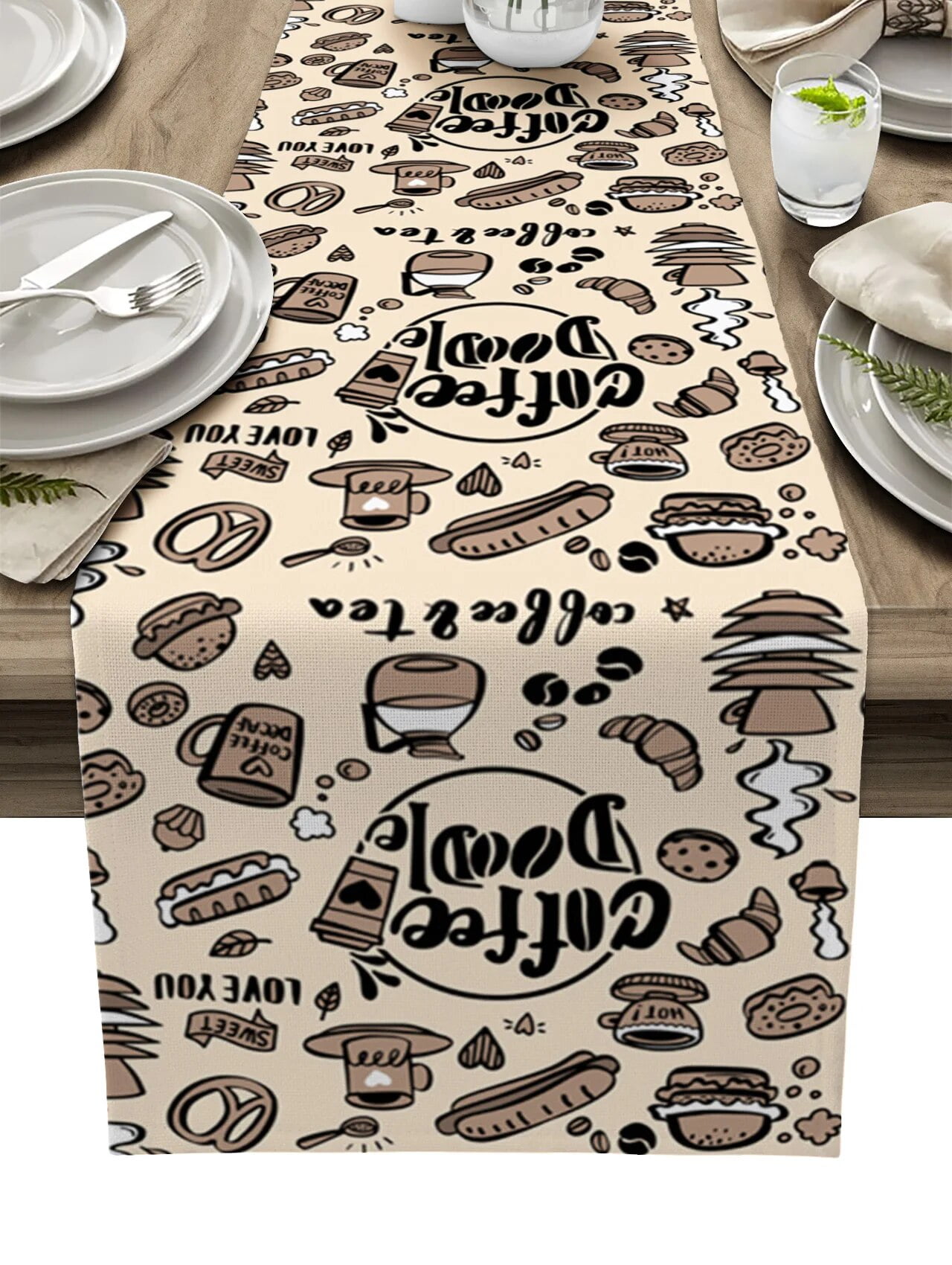 Retro Farmhouse Rustic Coffee Bean Wedding Party Table Mese Decoration ...