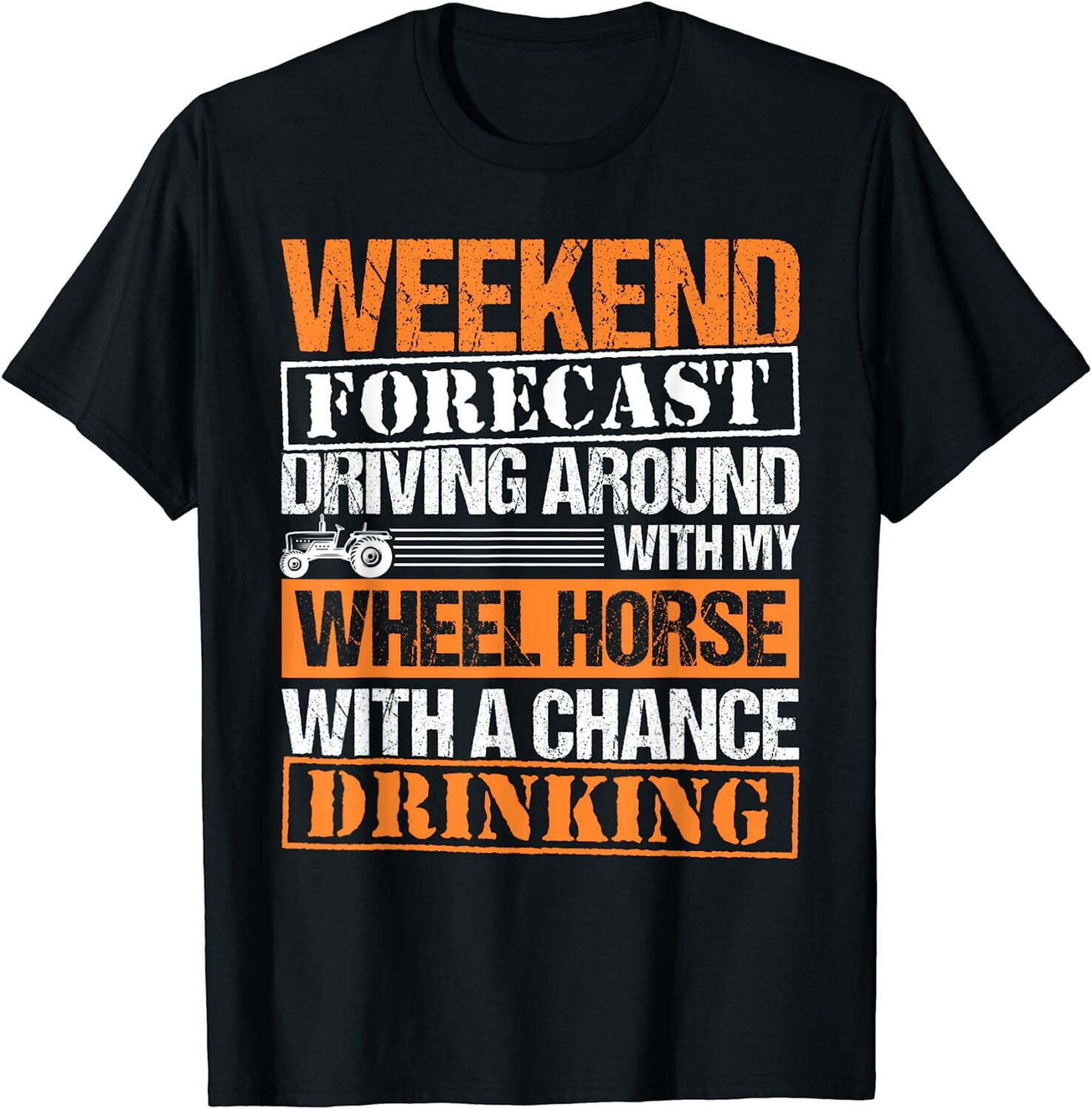 Retro Farming Charm: Vintage Tractor Tee with Rustic Wheel Horse Design ...