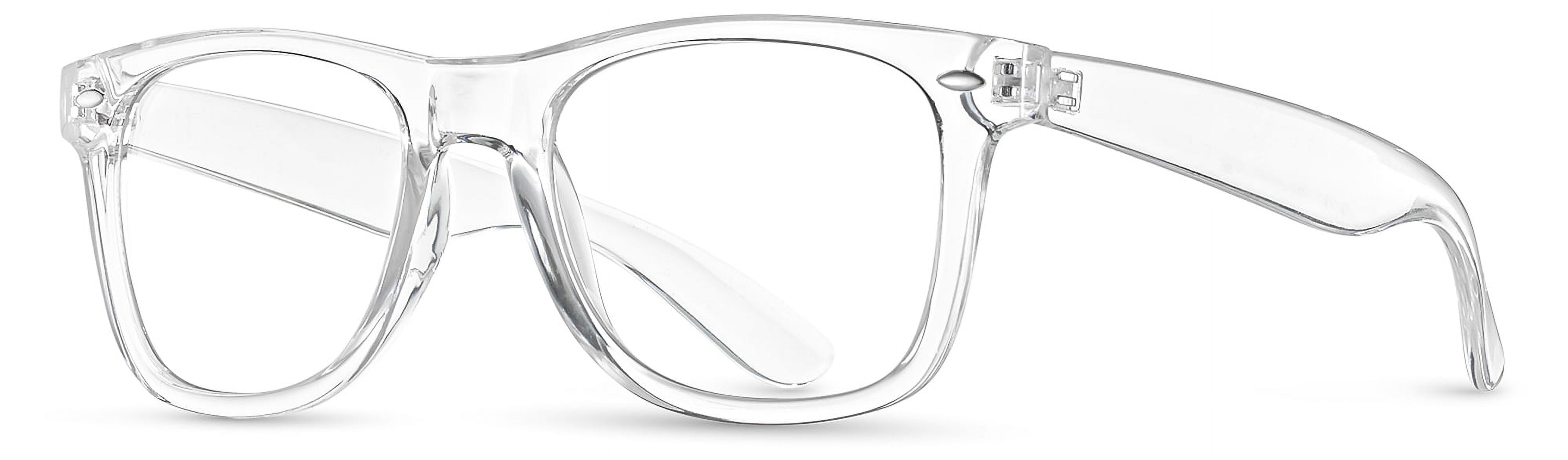 Classic Horn Rimmed Wide Arms Clear Lens Rectangle Eyeglasses 57mm