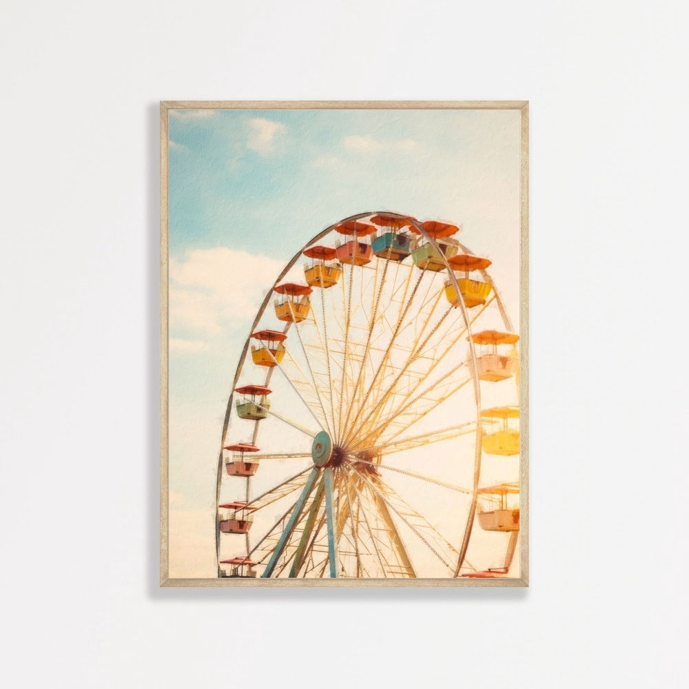 Retro Ferris Wheel Print, Aesthetic Pastel Oil Painting, Kids Bedroom ...