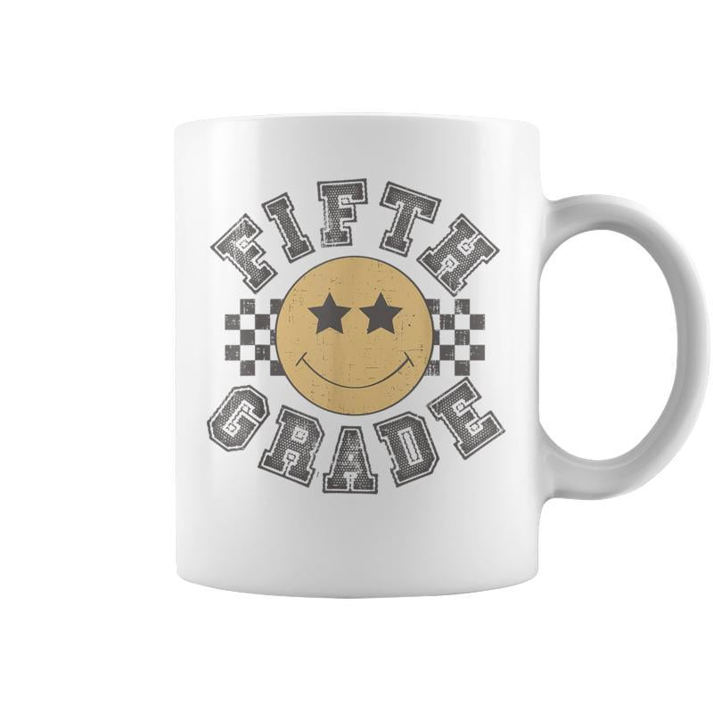 Retro Fifth Grade Smile Face Back To School Teachers Student Coffee ...