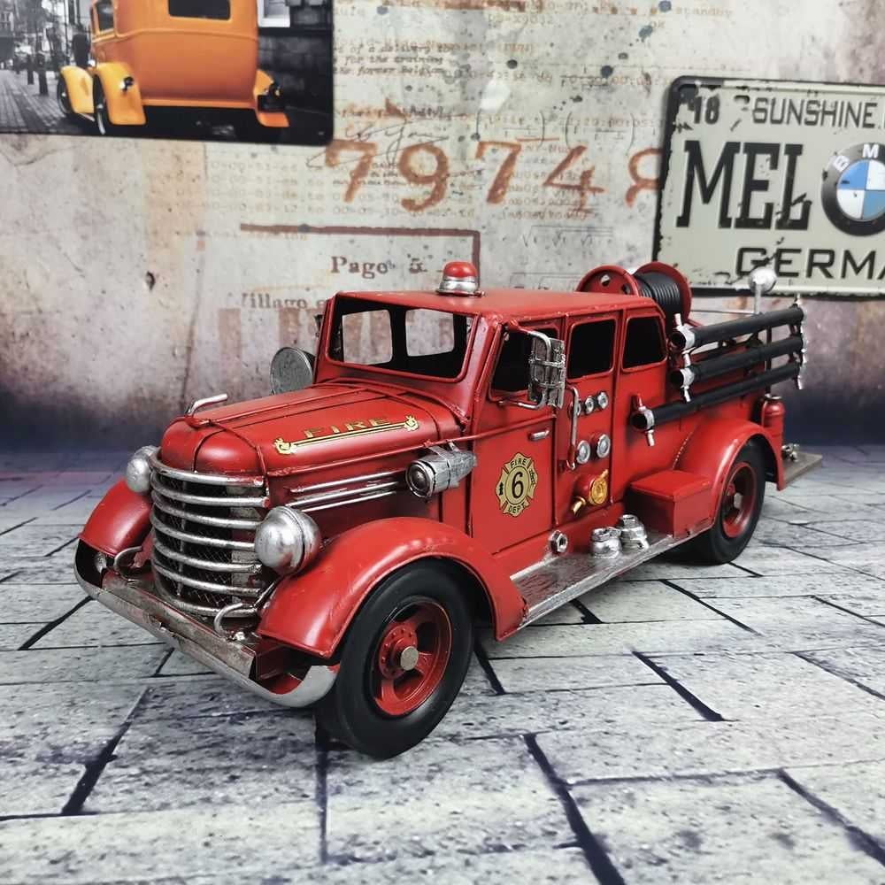 Retro Fire Truck Diecast Model - Metal Miniature Vehicles - Walmart.com