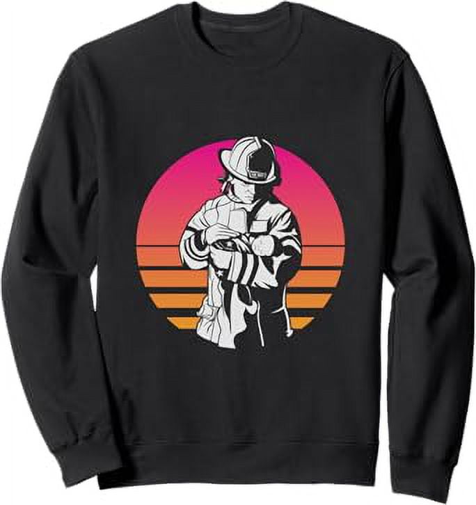 Retro Firefighter Vintage Fireman Fire Department Rescue Sweatshirt ...
