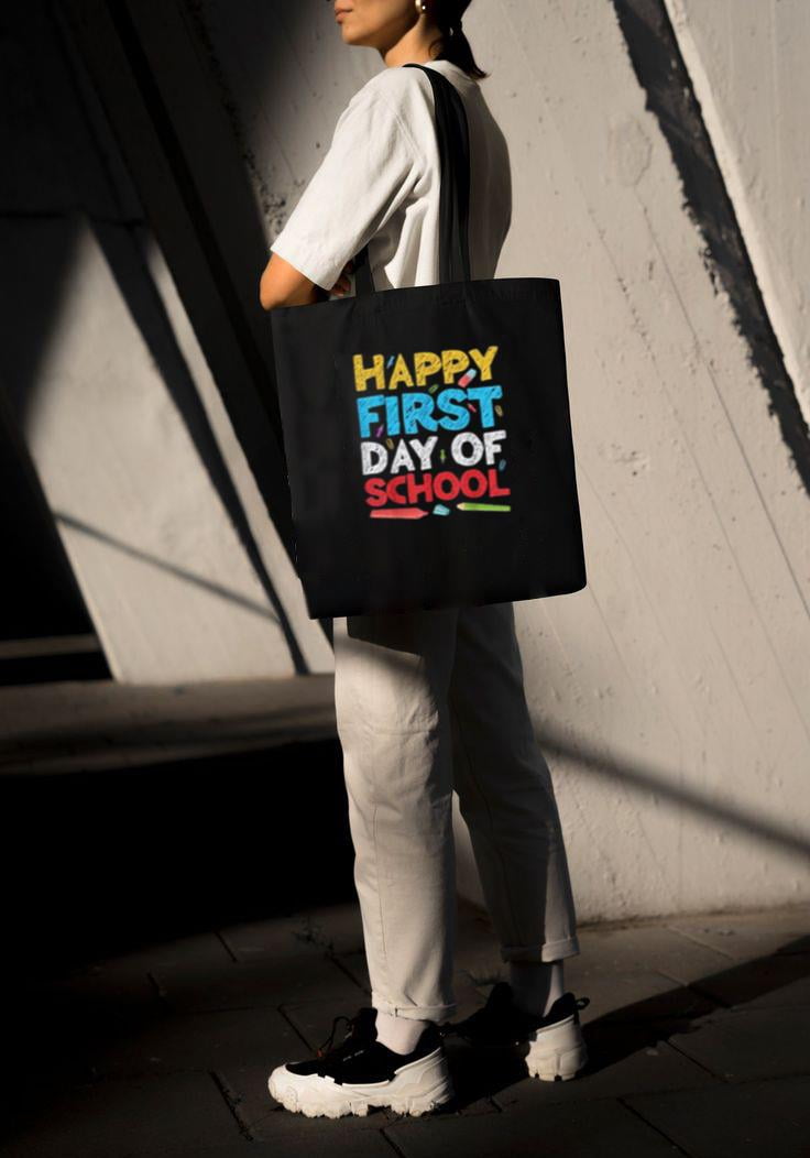 Retro First Day Of School Student Celebration Quote Tote Bags - Walmart.com