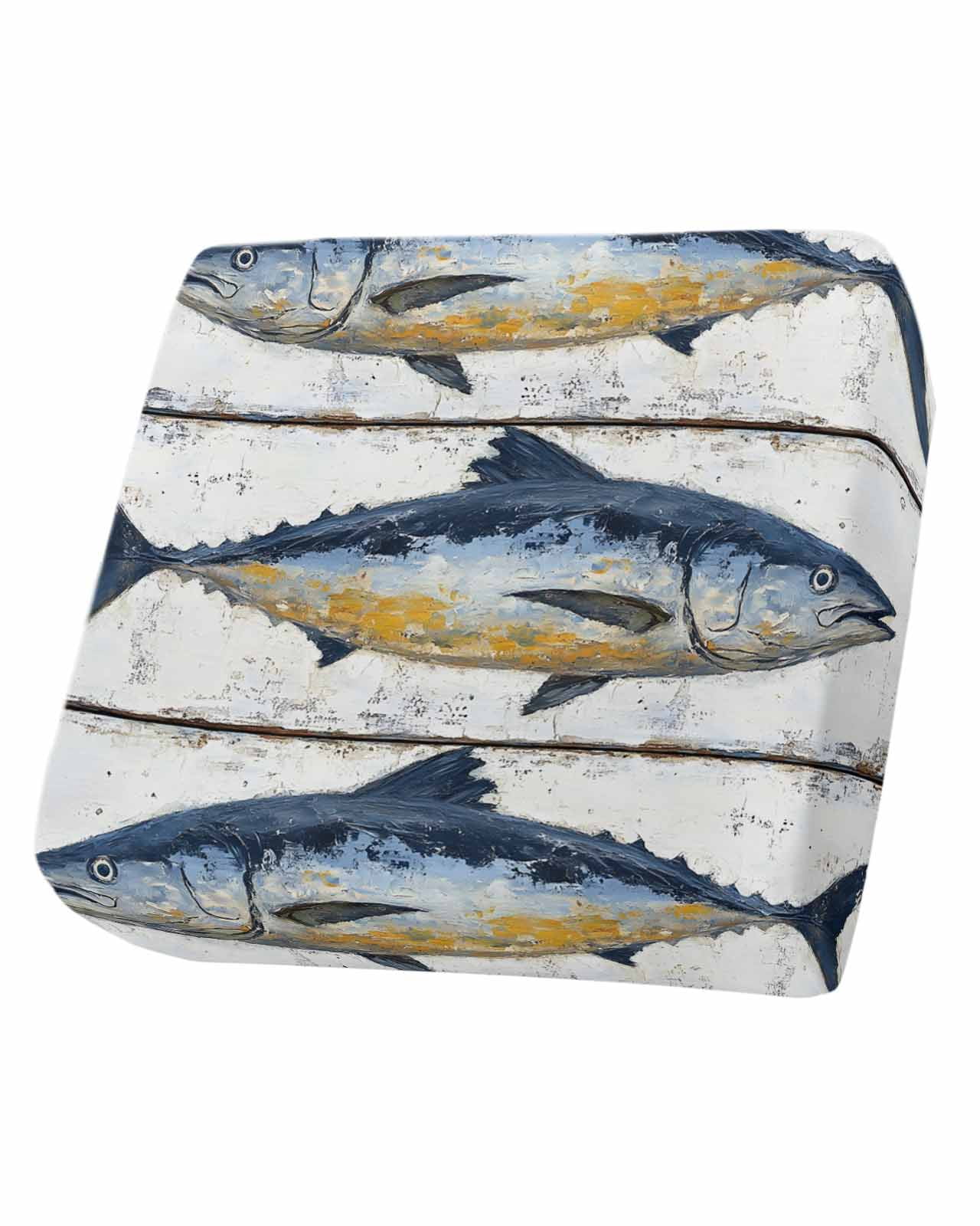 Retro Fish Coastal Sofa Couch Cushion Covers Washable, Removable ...