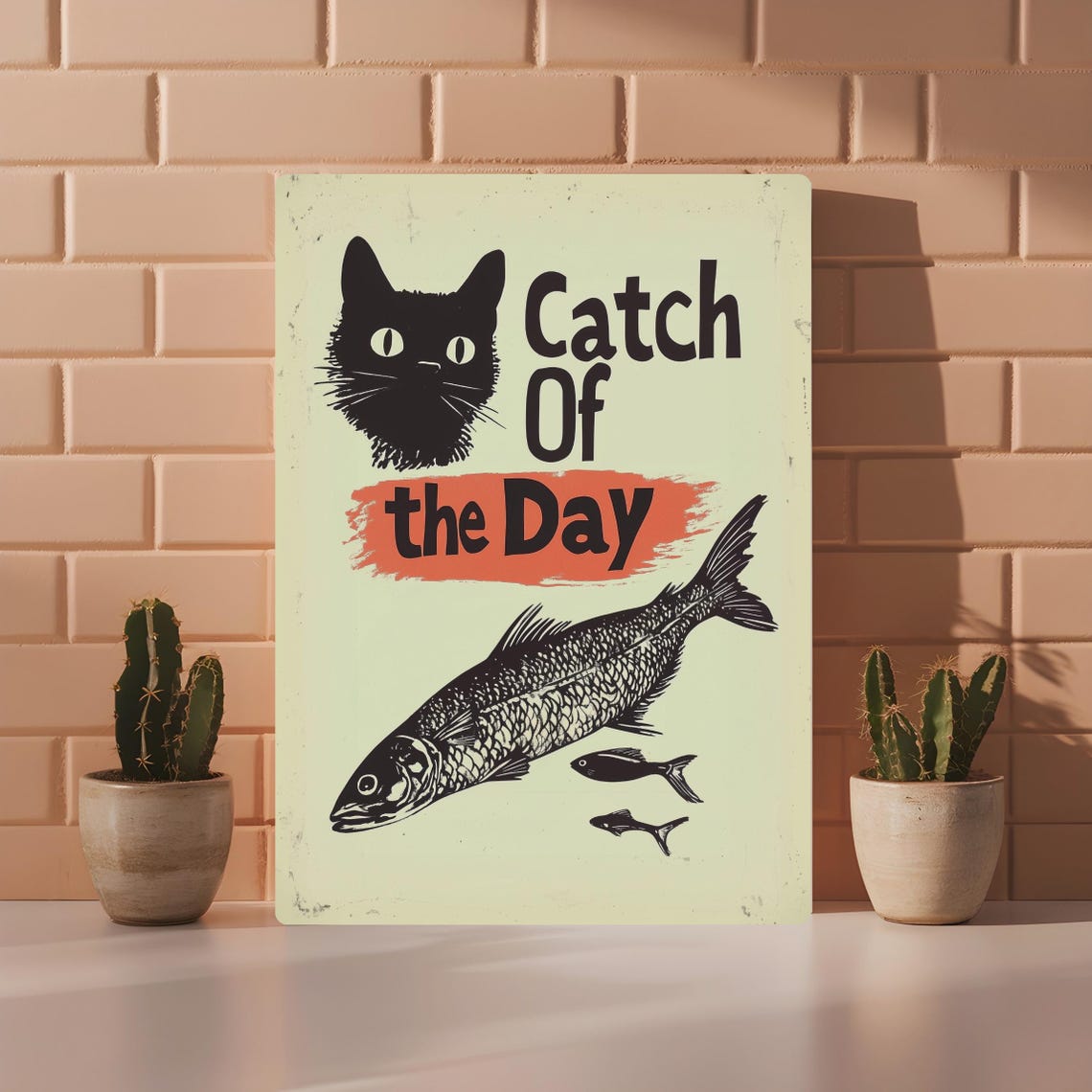 Retro Fish Poster - Quirky Kitchen & Bistro Decor - Catch Of The Day ...