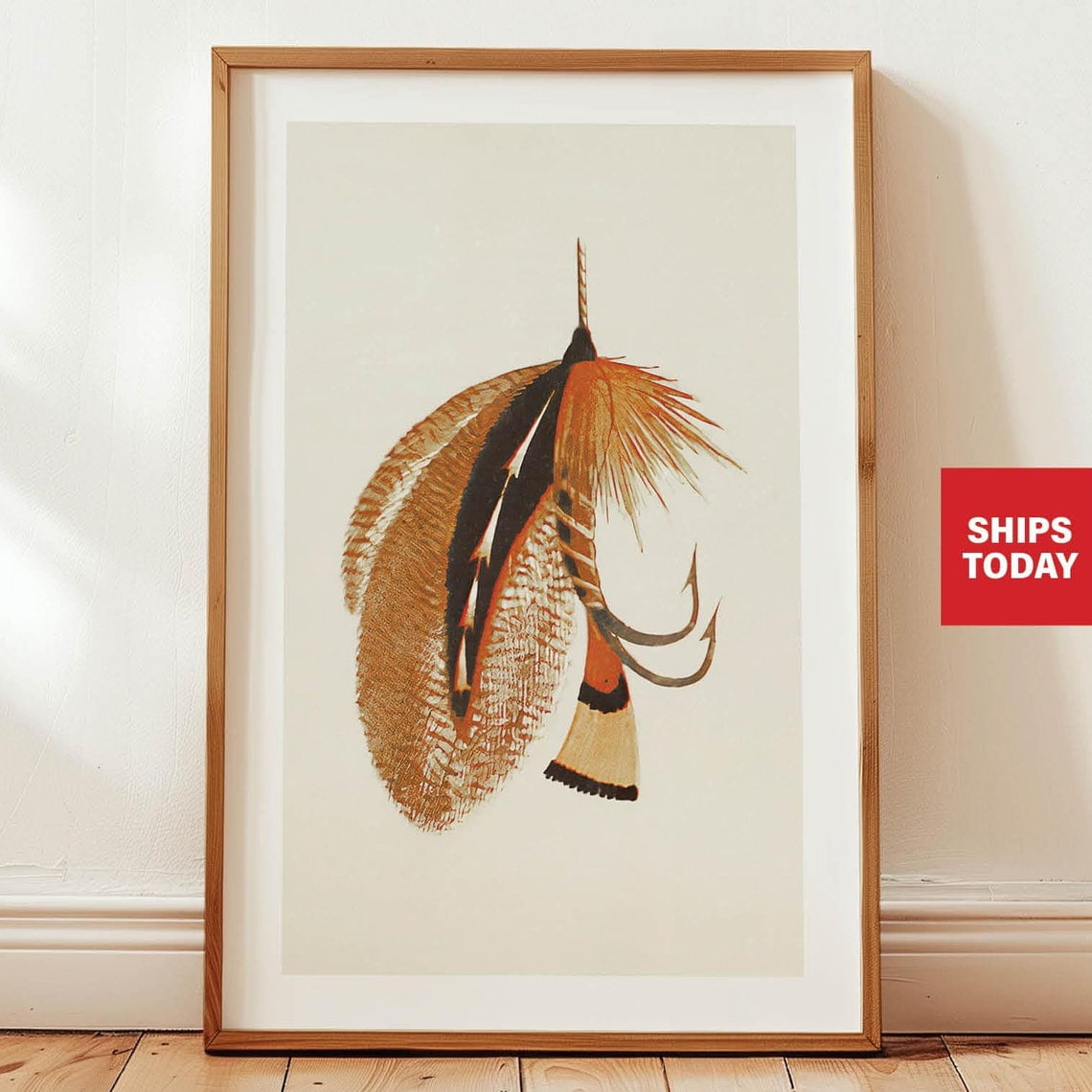 Retro Fishing Fly Print Gift For Fisherman Retro Fishing Art Poster ...