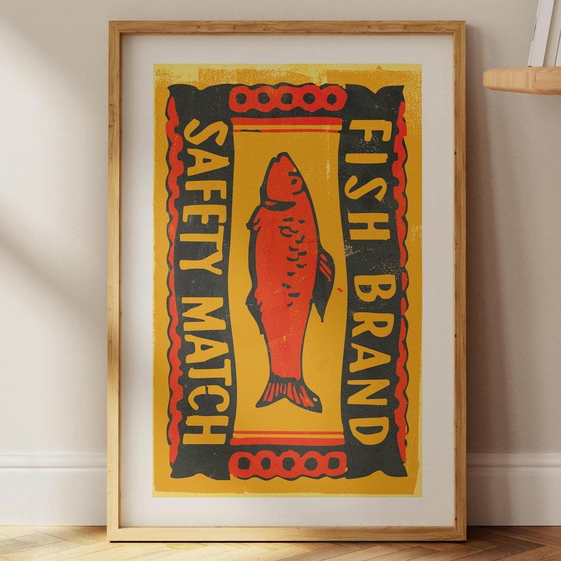 Retro Fishing Print Fish Matches Poster Fish Art Home Office Decor ...
