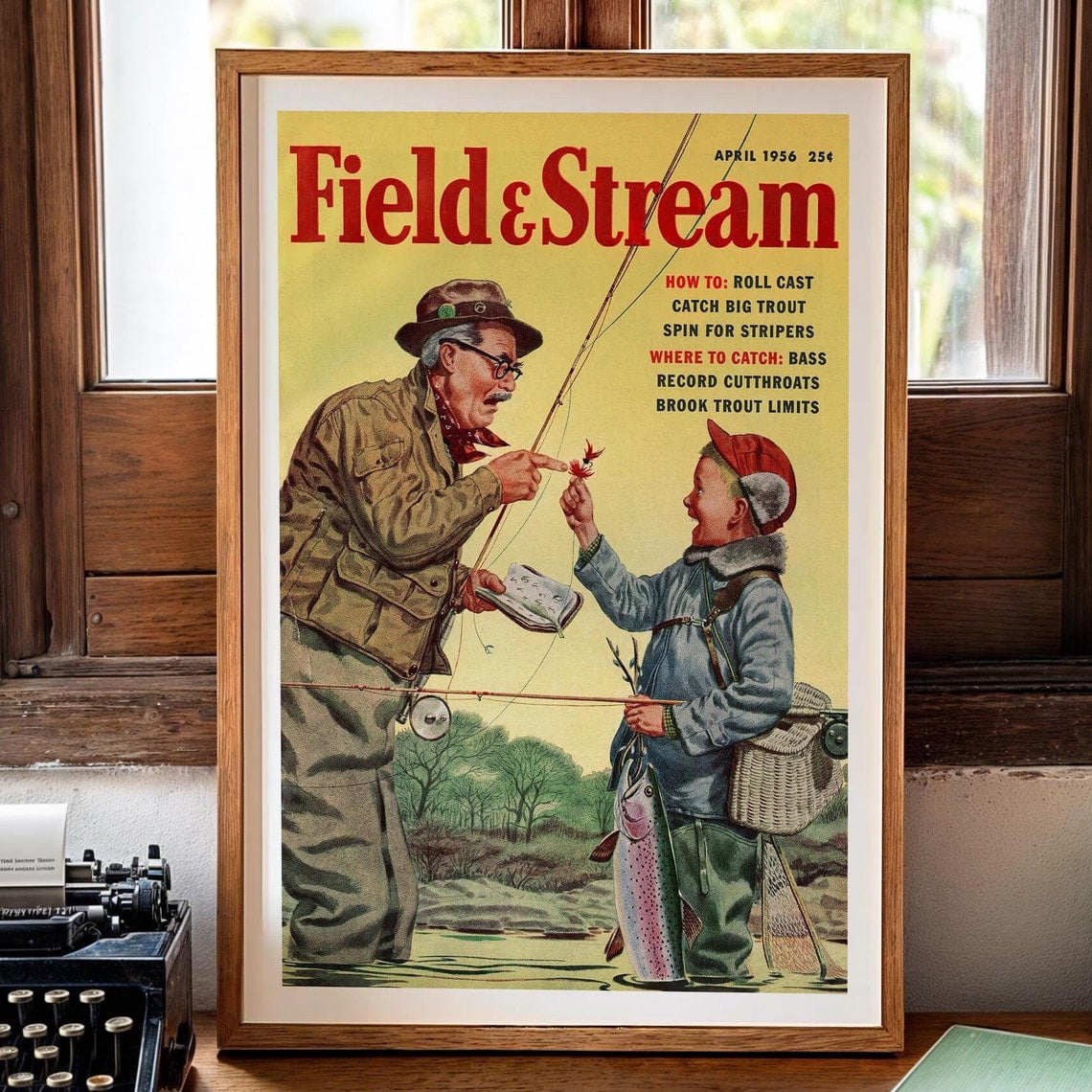 Retro Fishing Print Vintage Fishing Poster Angler Wall Decor Fly ...