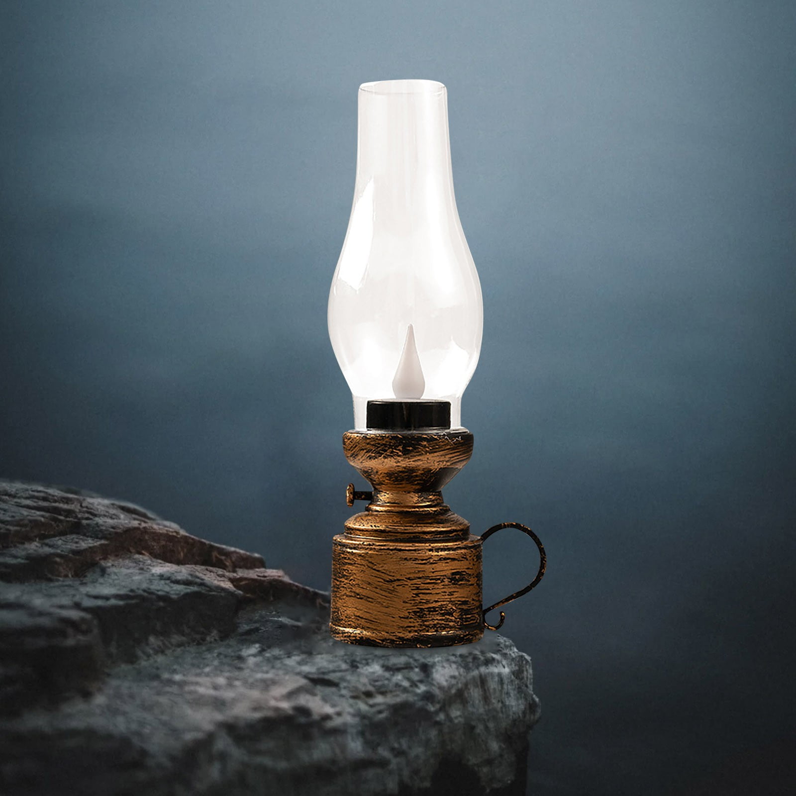 Retro Flameless Table Lamp LED Kerosene Lamps Bedside Tables Oil Lamps ...