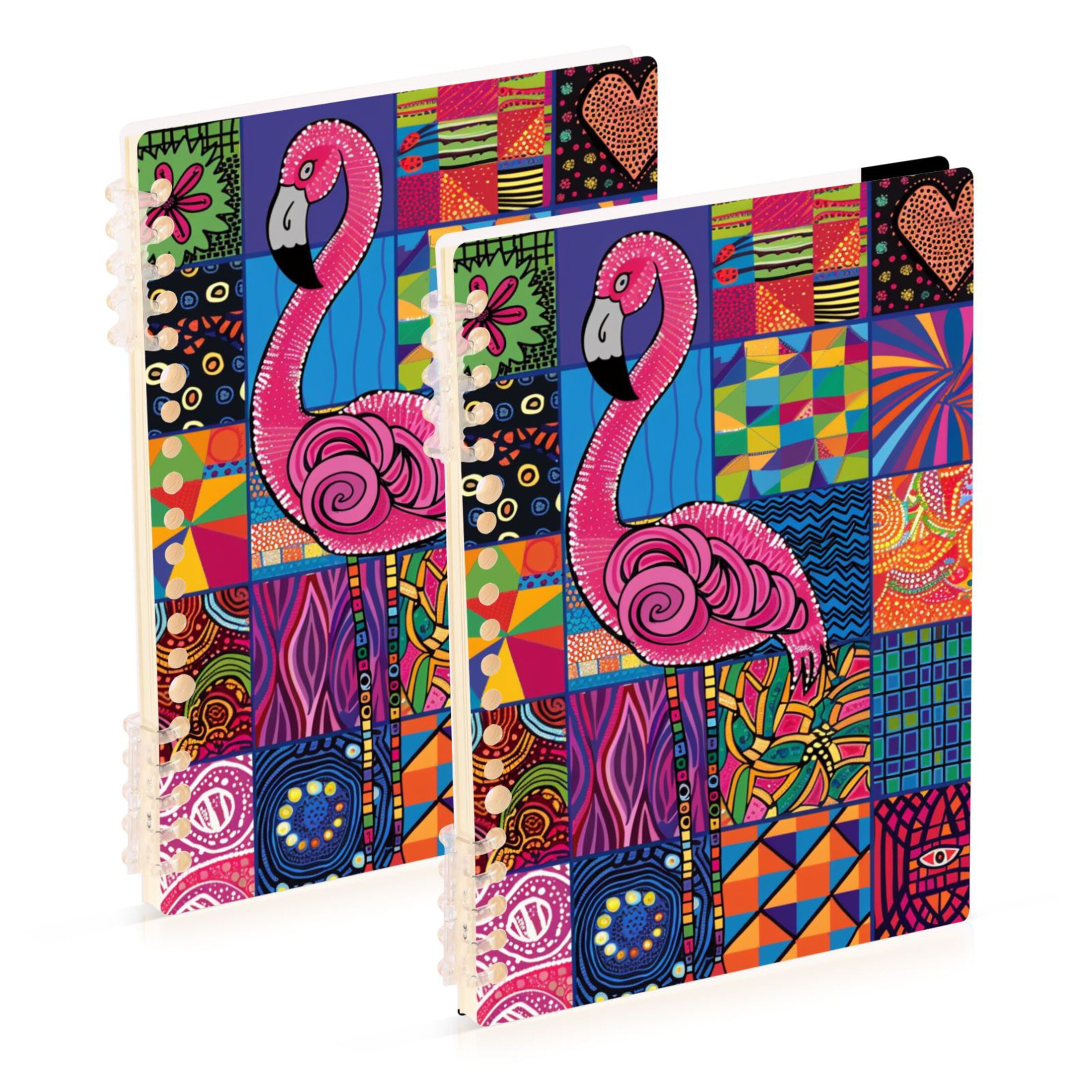 Retro Flamingo Ring Binder Notebook Journey Note Diary College Ruled ...