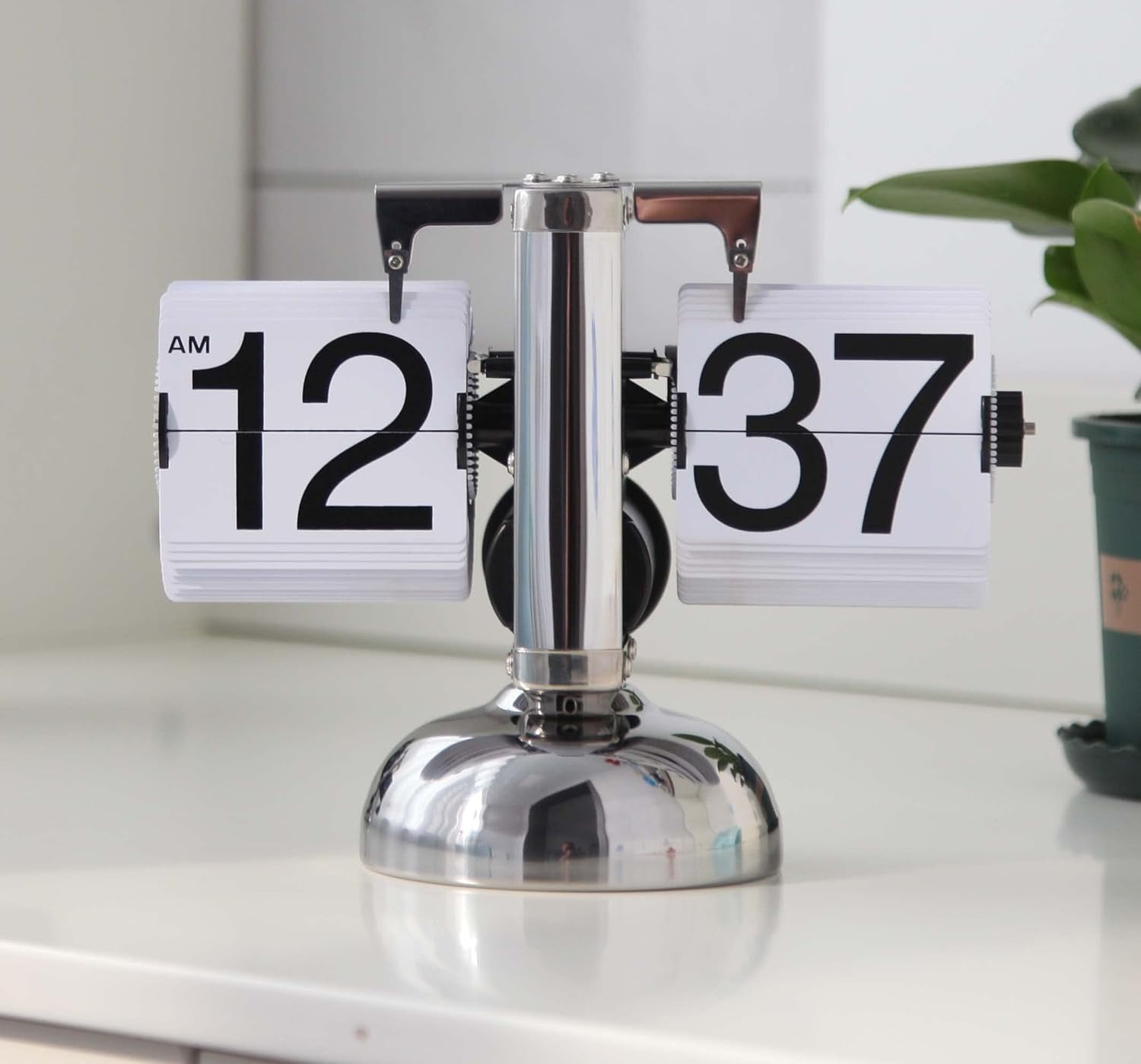 Retro Flip Clock - Mechanical Digital Desk Clock With Internal Gear Operation - Battery Powered ...