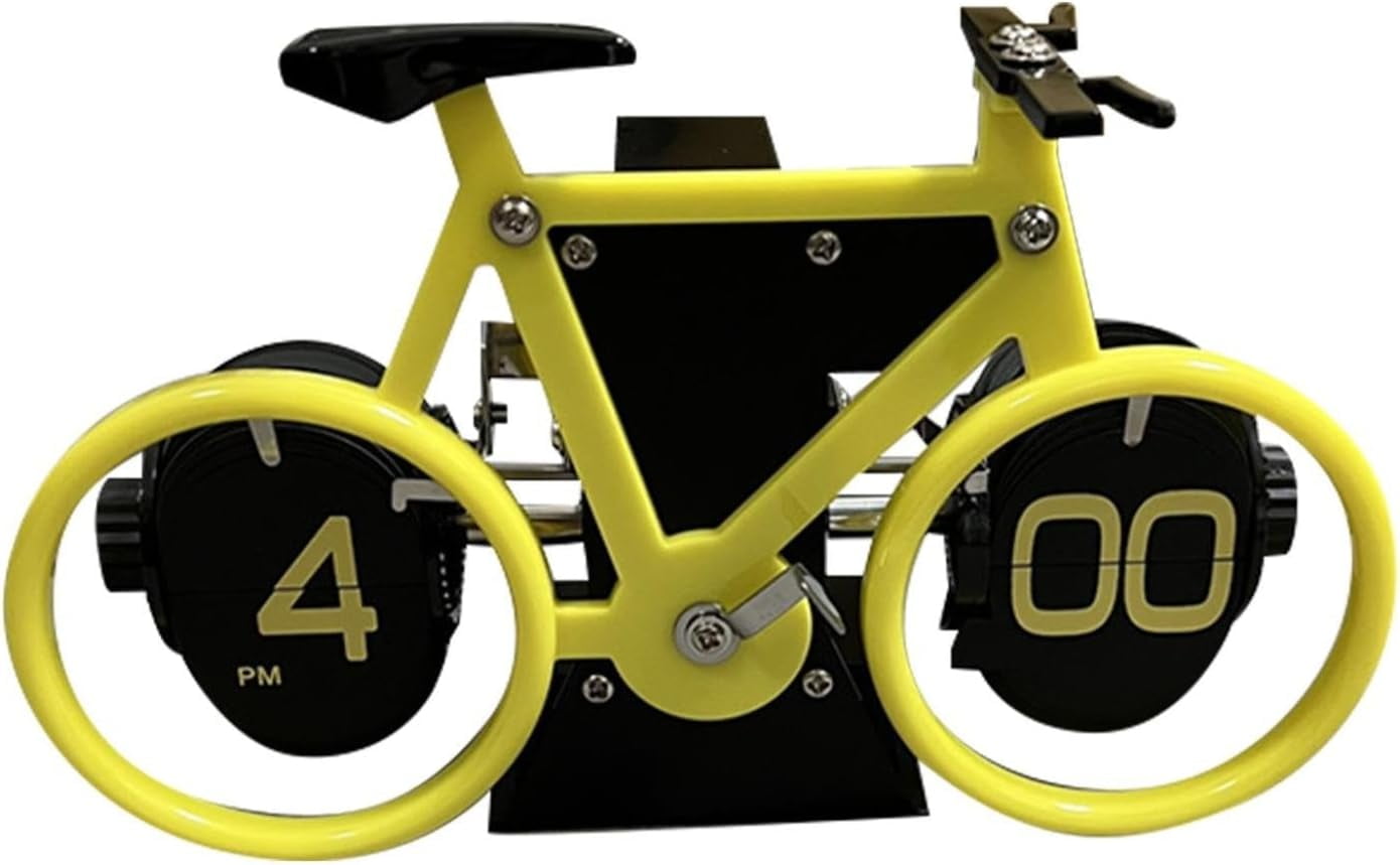 Retro Flip Desk Clock, Bike Shape Wonderfully Carved Flip Clock Style ...
