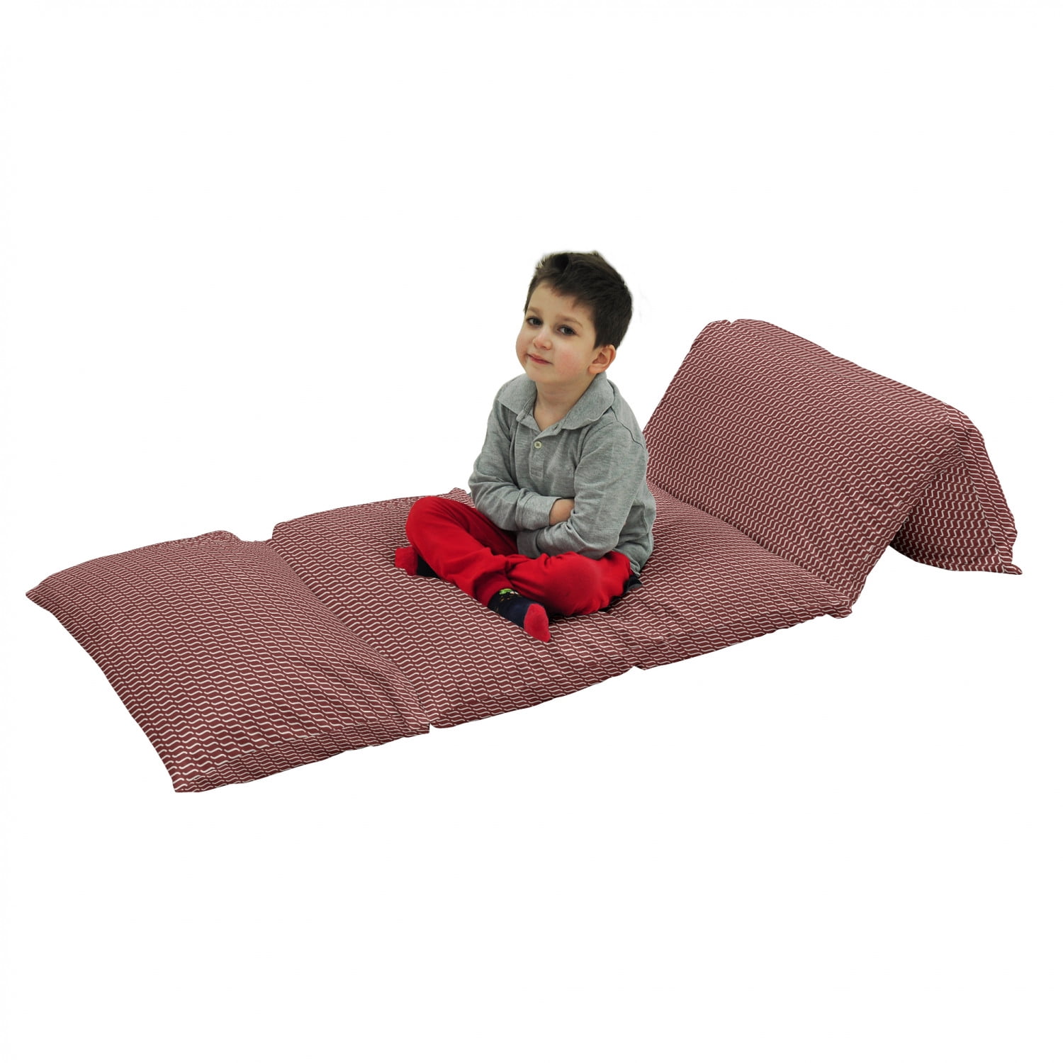 Retro Floor Pillow Lounger Cover, Curvy Wavy Lines Simplistic Pattern ...