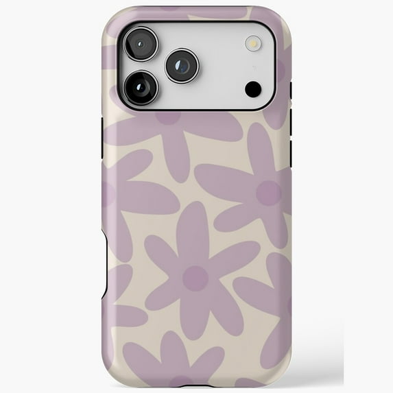 Retro Floral Pattern Lavender Cream iPhone Case 17 11 12 13 14 15 16 ...
