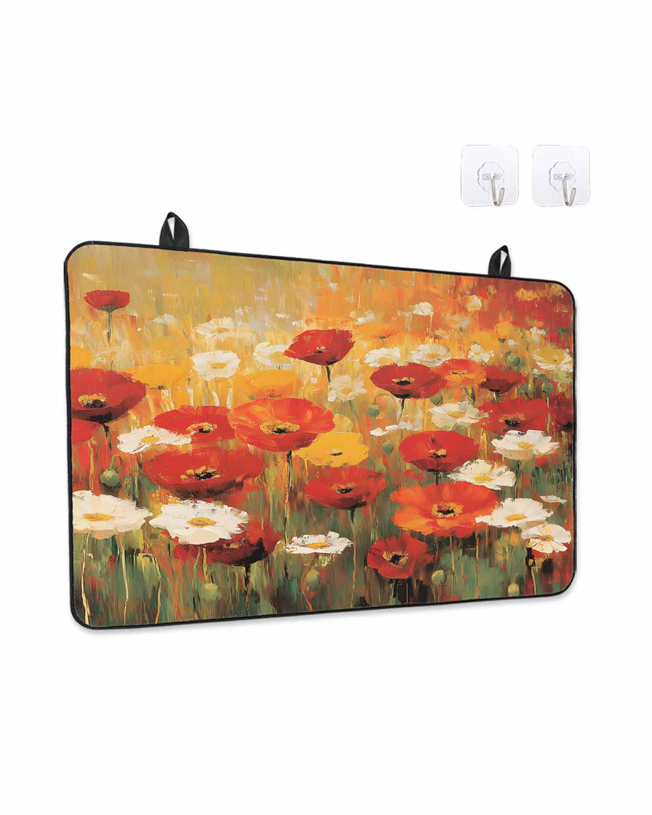 Retro Floral Stove Top Covers for Electric Stove, 28'x20'' Red White ...