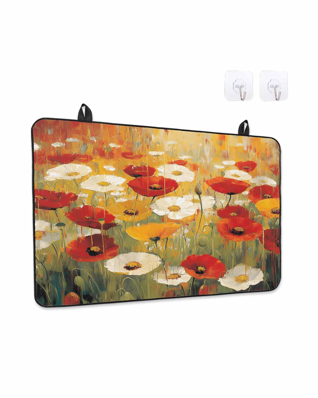 Retro Floral Stove Top Covers for Electric Stove, 28'x20'' Red White ...