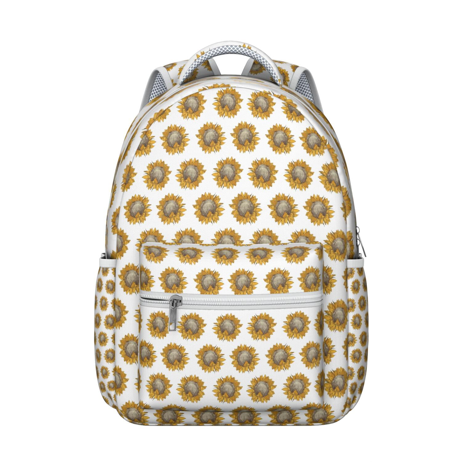Retro Floral Sunflower Backpack - Adjustable S-Shaped Straps for ...