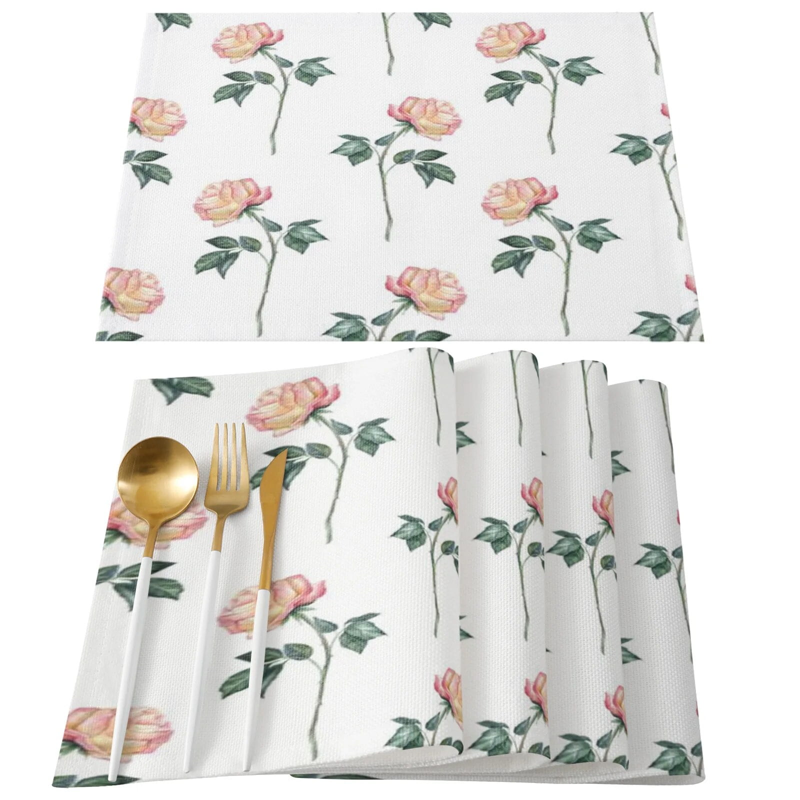 Retro Floral Wildflowers Table Mat Wedding Holiday Party Dining Table ...