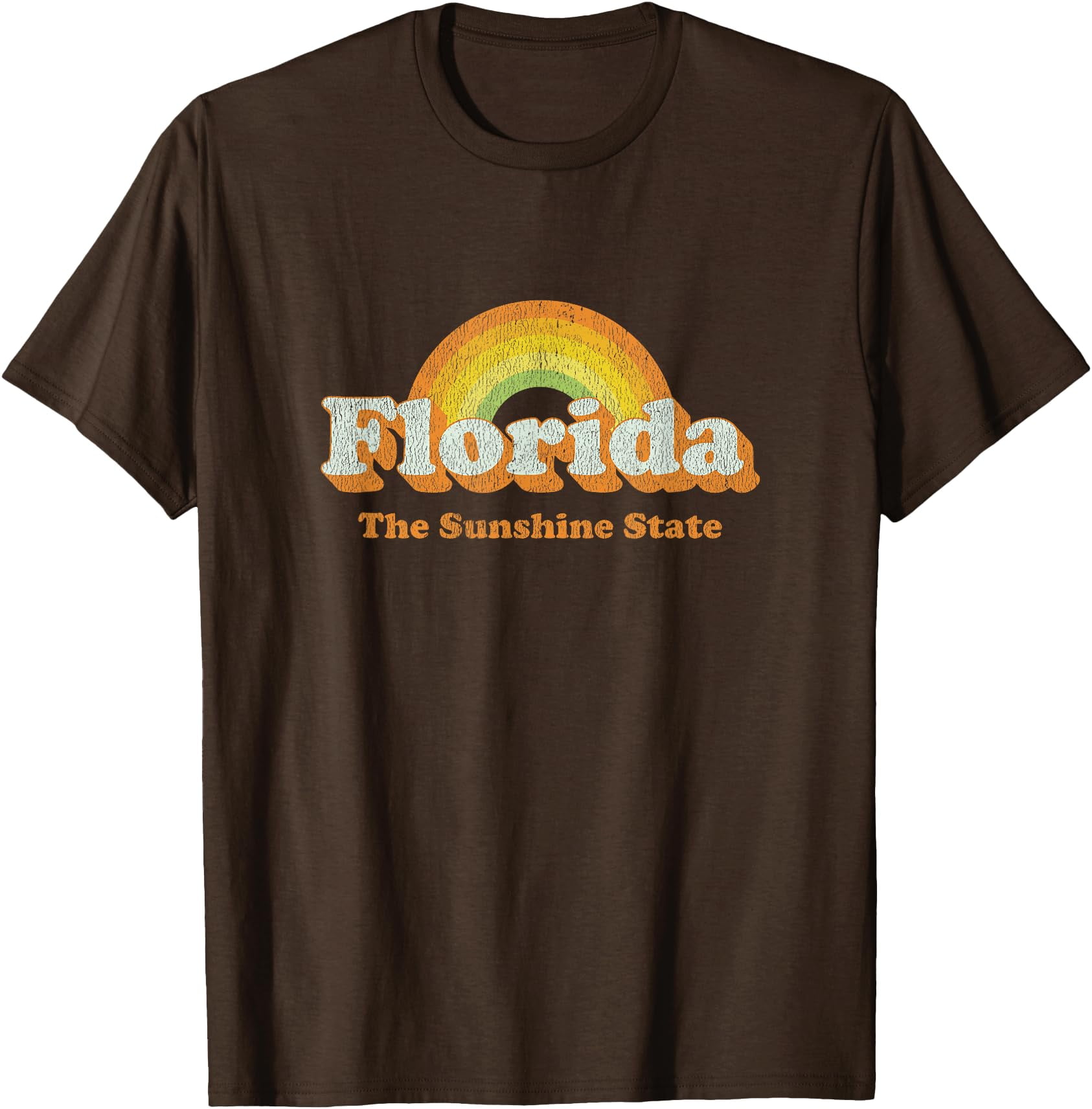 Retro Florida Sunshine State Vintage 70s Rainbow Softstyle Unisex T ...
