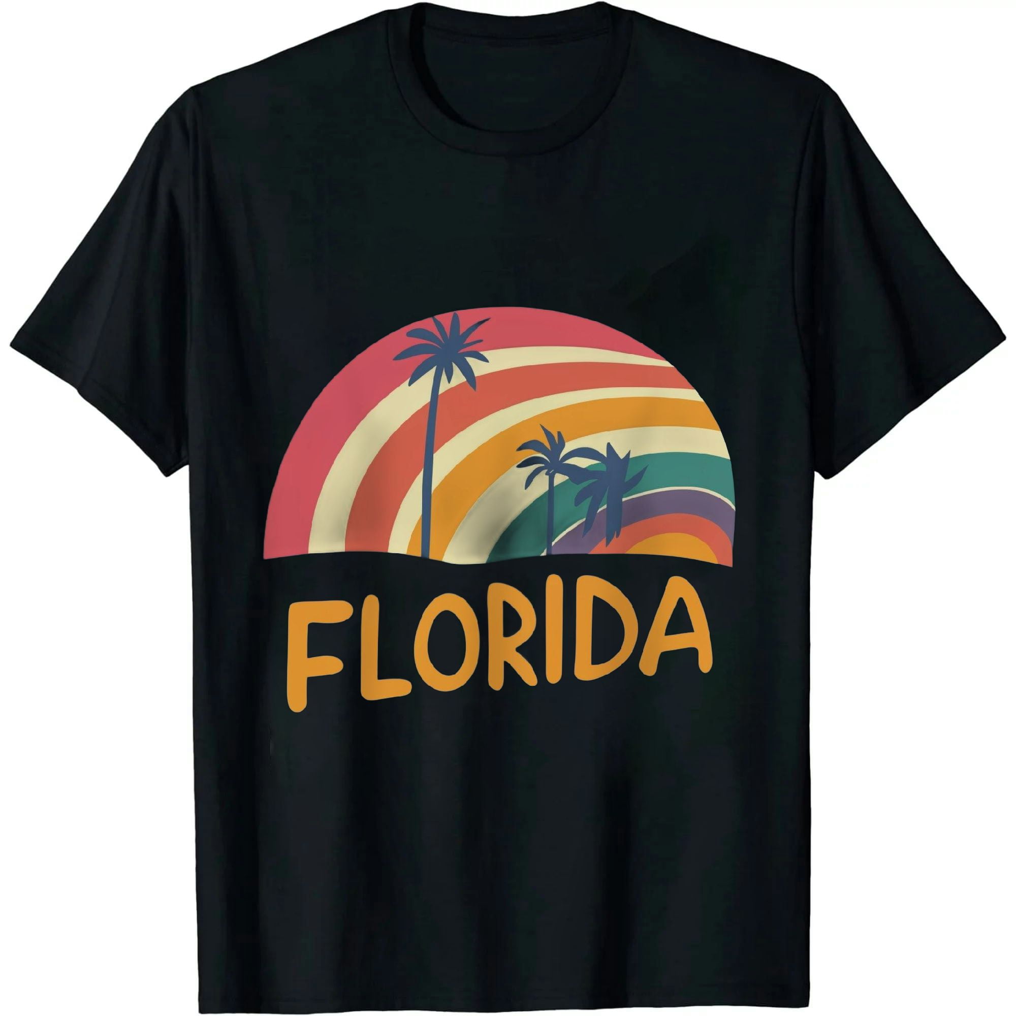 Retro Florida T Shirt Vintage 70s Rainbow Tee Design - Walmart.com