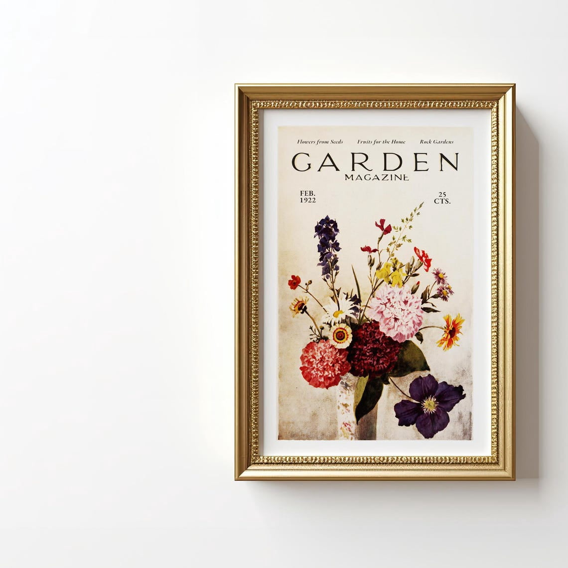 Retro Flower Garden Art Print Vintage Garden Poster Kitchen Wall Art ...