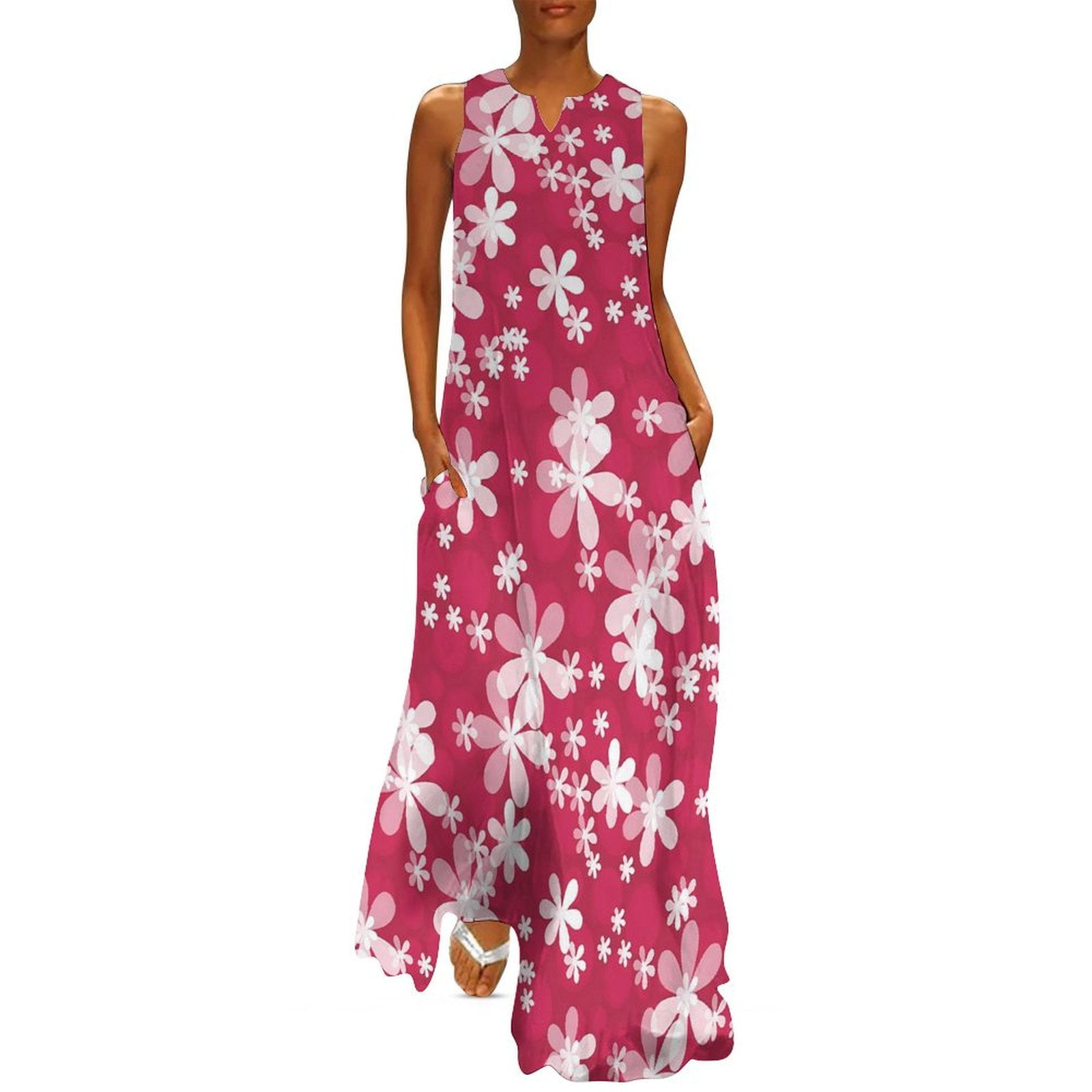 Retro Flower Power Dress Summer Colorful Floral Print Street Wear ...