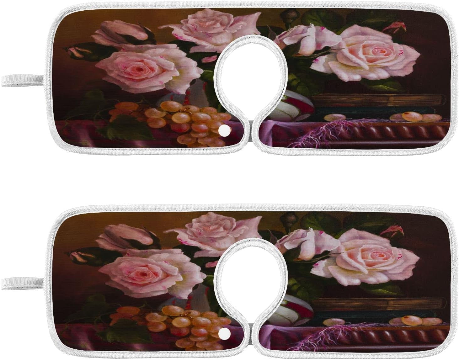 Retro Flowers Roses Sink Splash Guard for Faucet 2 Packs Faucet ...