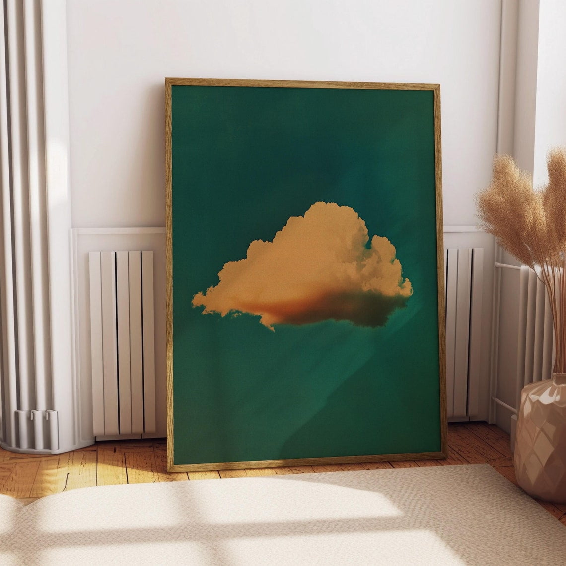 Retro Fluffy Cloud In The Sky Poster Abstract Minimalist Wall Art Print ...