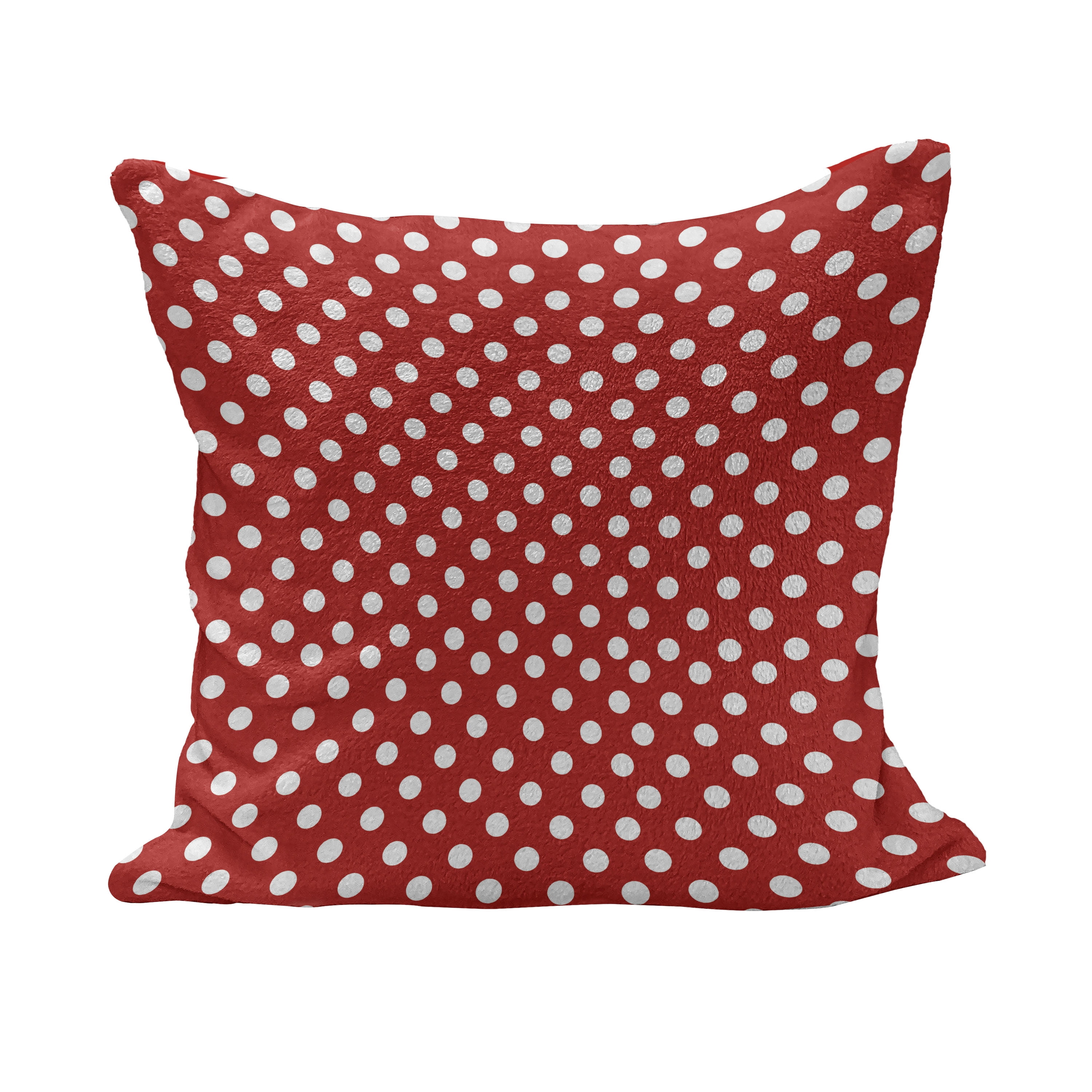 Retro Fluffy Throw Pillow Cushion Cover, Vintage Polka Dots Big Plain ...