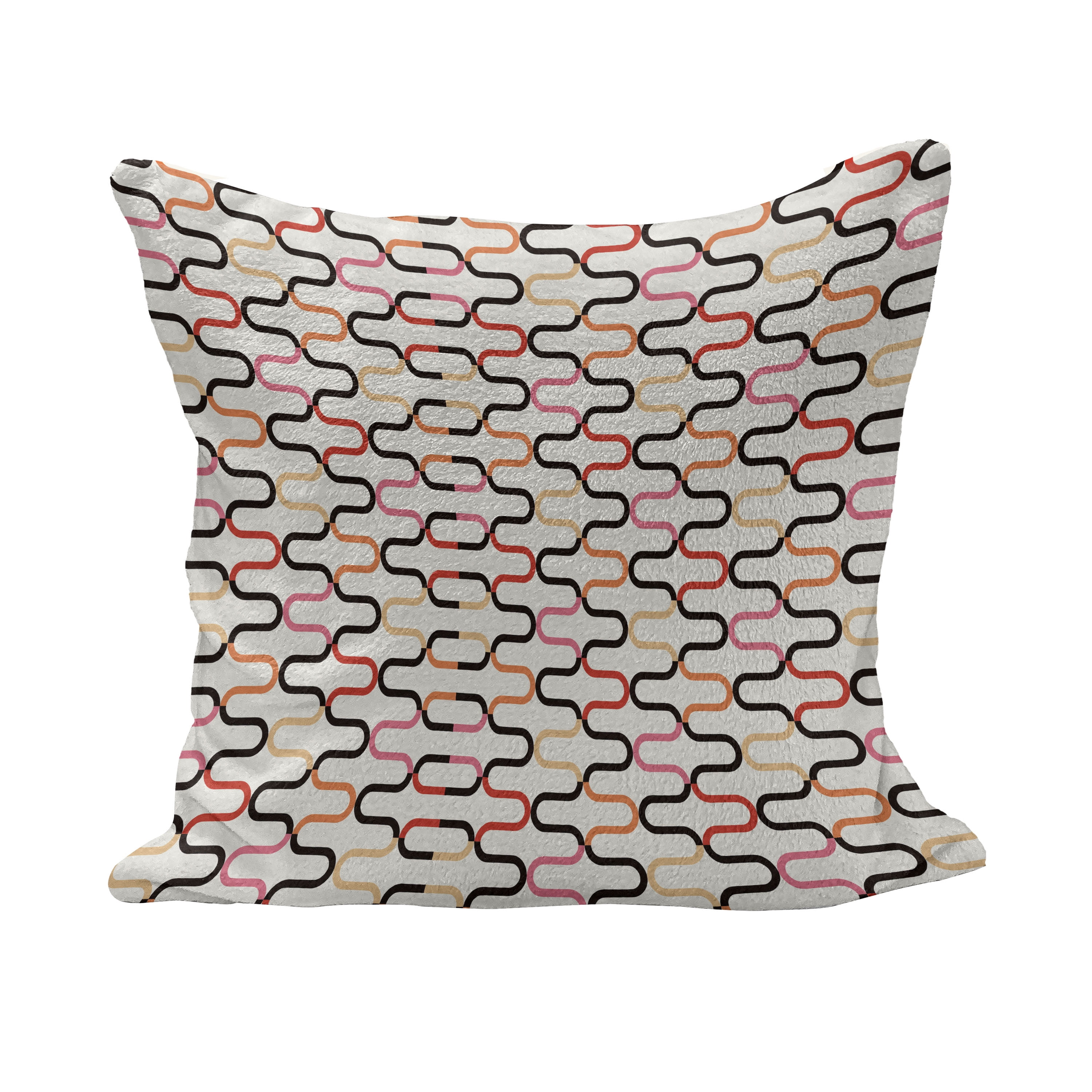 Retro Fluffy Throw Pillow Cushion Cover, Vintage Textured Trippy 60s ...