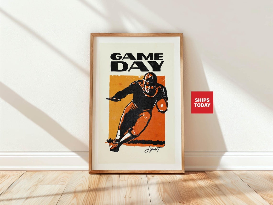 Retro Football Print Football Art Poster Kids Wall Art Football Home ...