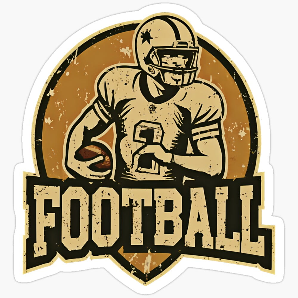 Retro Football Sports Logo Sticker Baseball Sticker, Football Sticker ...