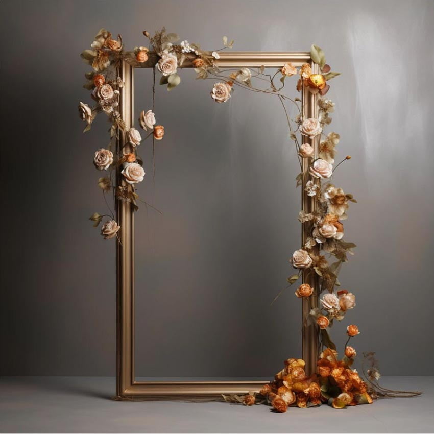 Retro Frame Flowers Kids Adult Birthday Wedding Maternity Portrait r ...