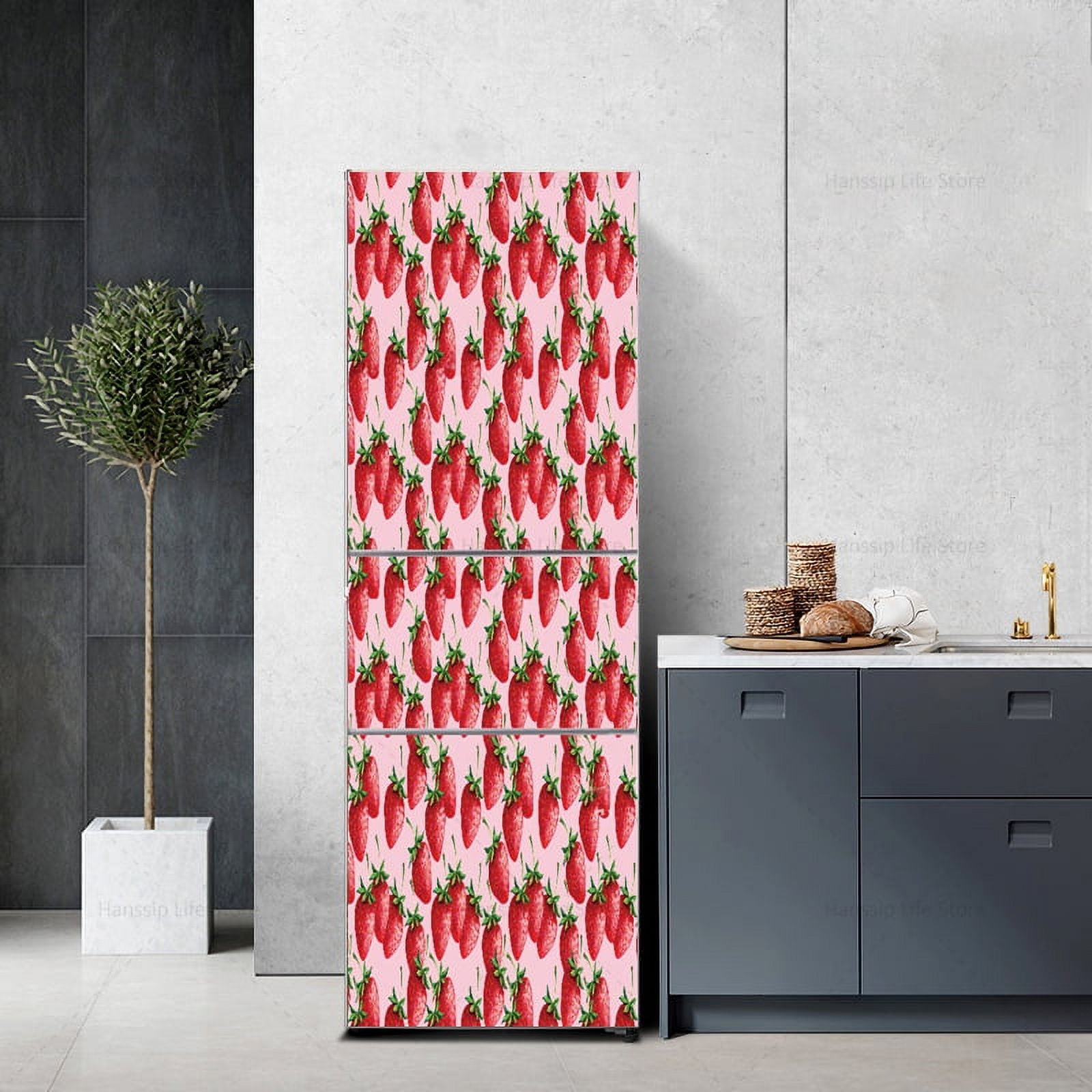 Retro Fridge Sticker Door Cover Mural ration Self-adhesive PVC ...