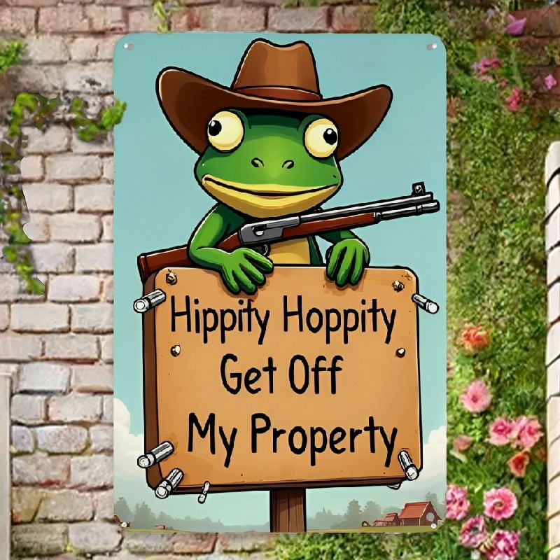 Retro Frog Cowboy Metal Logo -8x12 inch Retro Wall Decoration ...