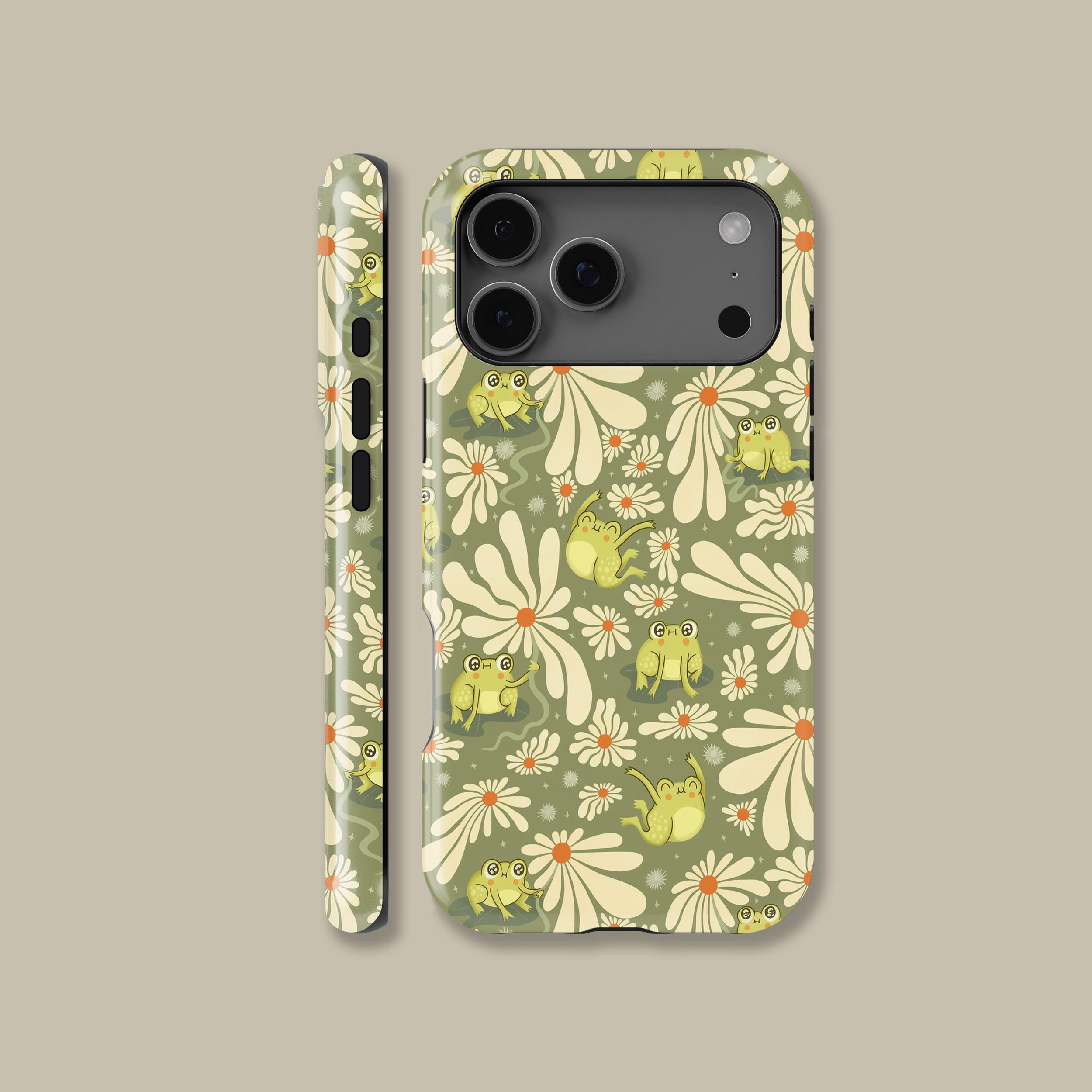 Retro Frog Daisy MagSafe Case for iPhone Samsung Cottagecore Fun ...
