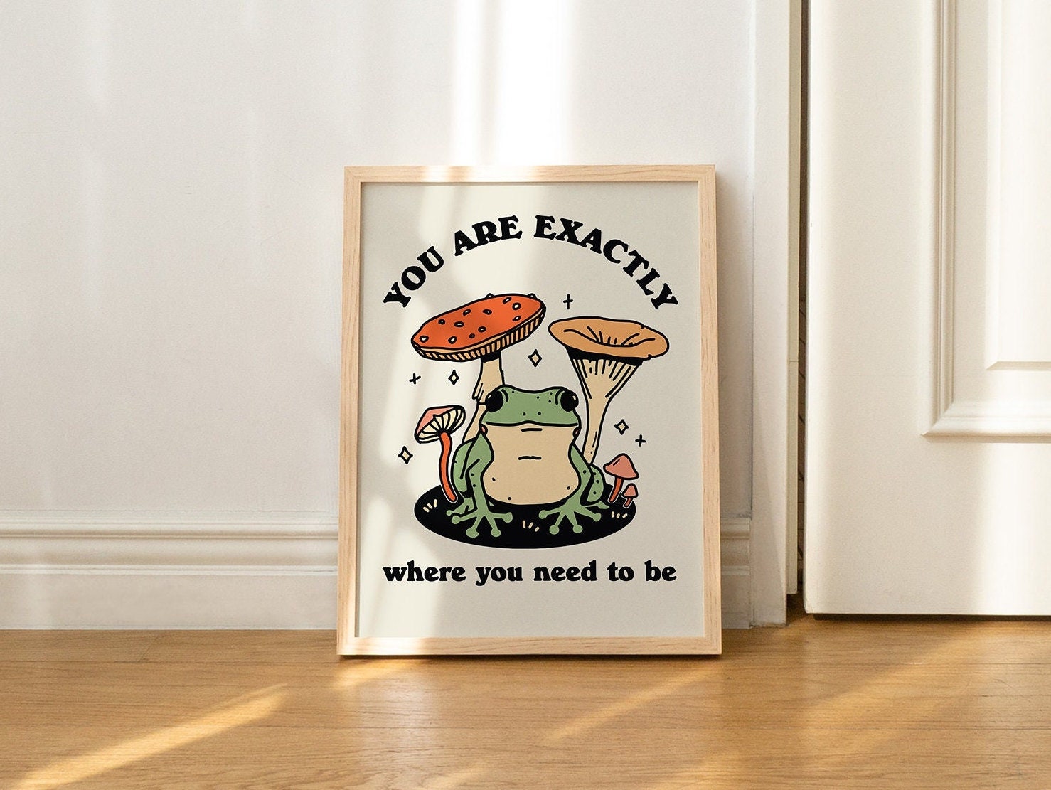 Retro Frog Poster Print, you are exactly where you need to be, Vintage ...