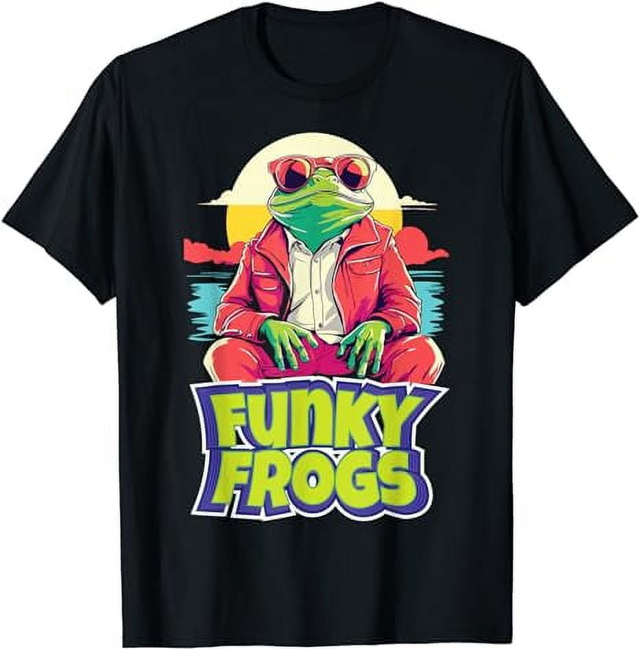Retro Frogs Funky Amphibian Funny Frog Fan Toads Pond T-Shirt - Walmart.com